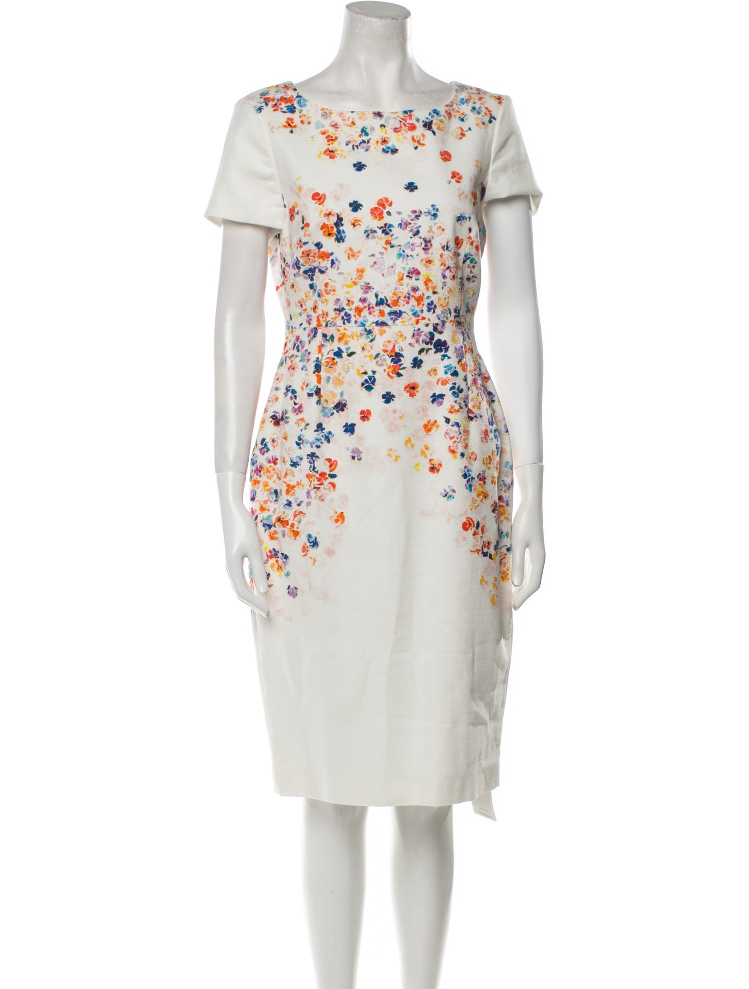 L.K. Bennett Printed Midi Length Dress w/ Tags - White Dresses ...