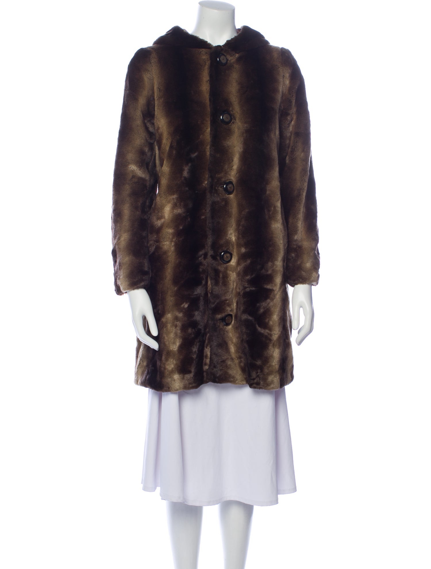 A.P.C. Animal Print Faux Fur Coat - Brown Coats, Clothing - WA371386 ...