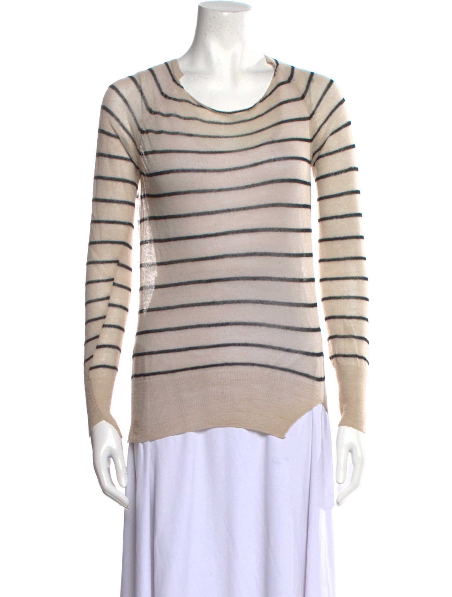 A.L.C. Striped Scoop Neck Sweater - Neutrals Knitwear, Clothing ...