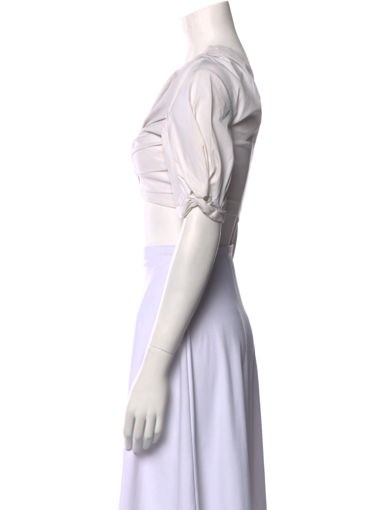 A.L.C. One-Shoulder Short Sleeve Crop Top - Neutrals Tops, Clothing ...