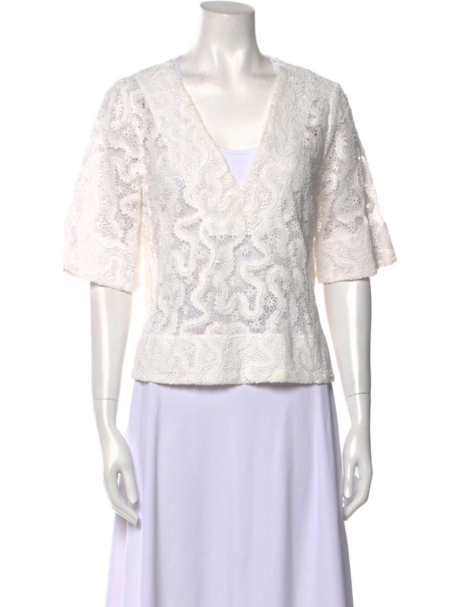 LoveShackFancy Floral Print Square Neckline Crop Top - Neutrals Tops ...