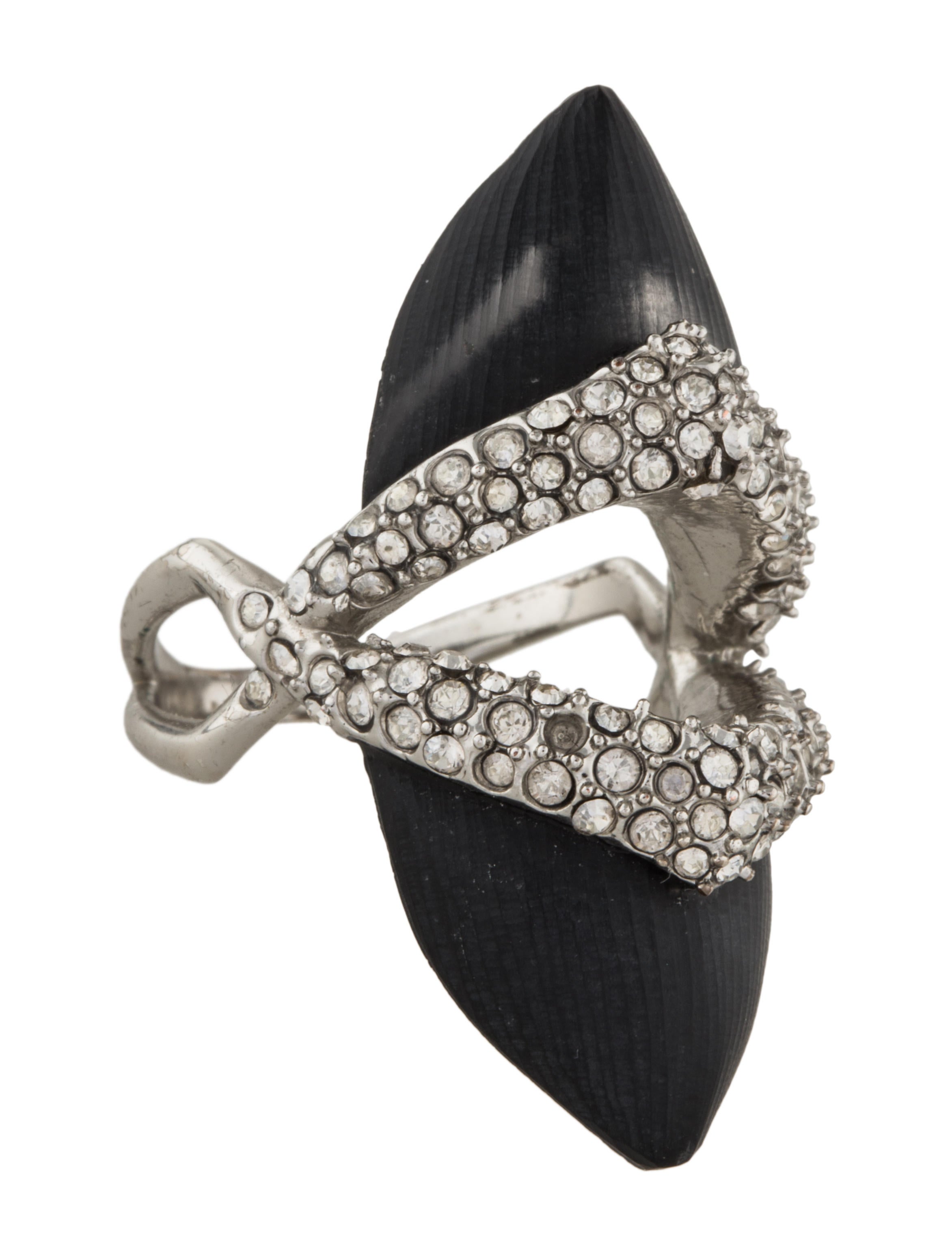 Alexis Bittar Electro Deco Lucite And Crystal Shield Ring Rings Wa530616 The Realreal