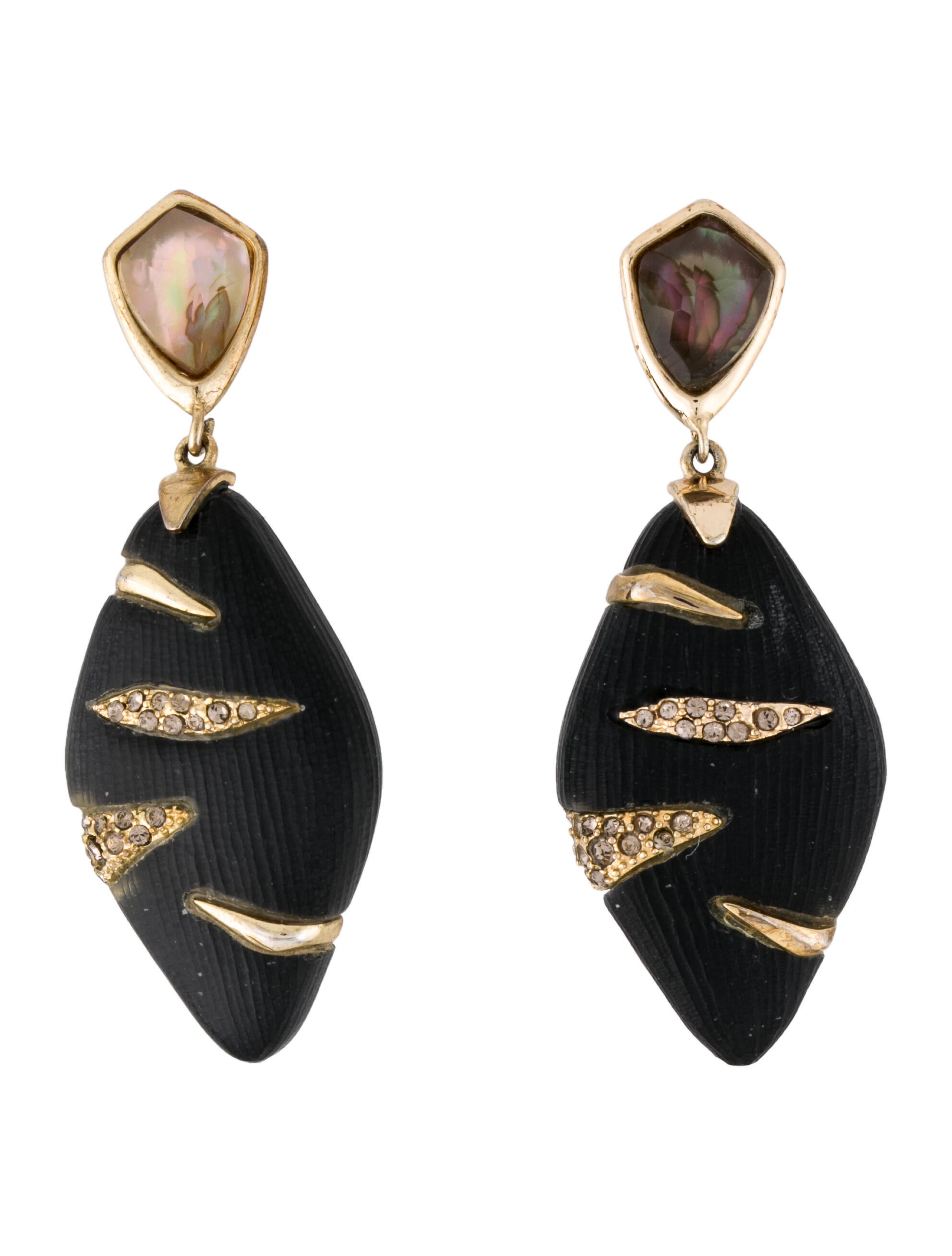 Alexis Bittar Brutalist Butterfly Kidney Wire Earrings - Brass Drop ...