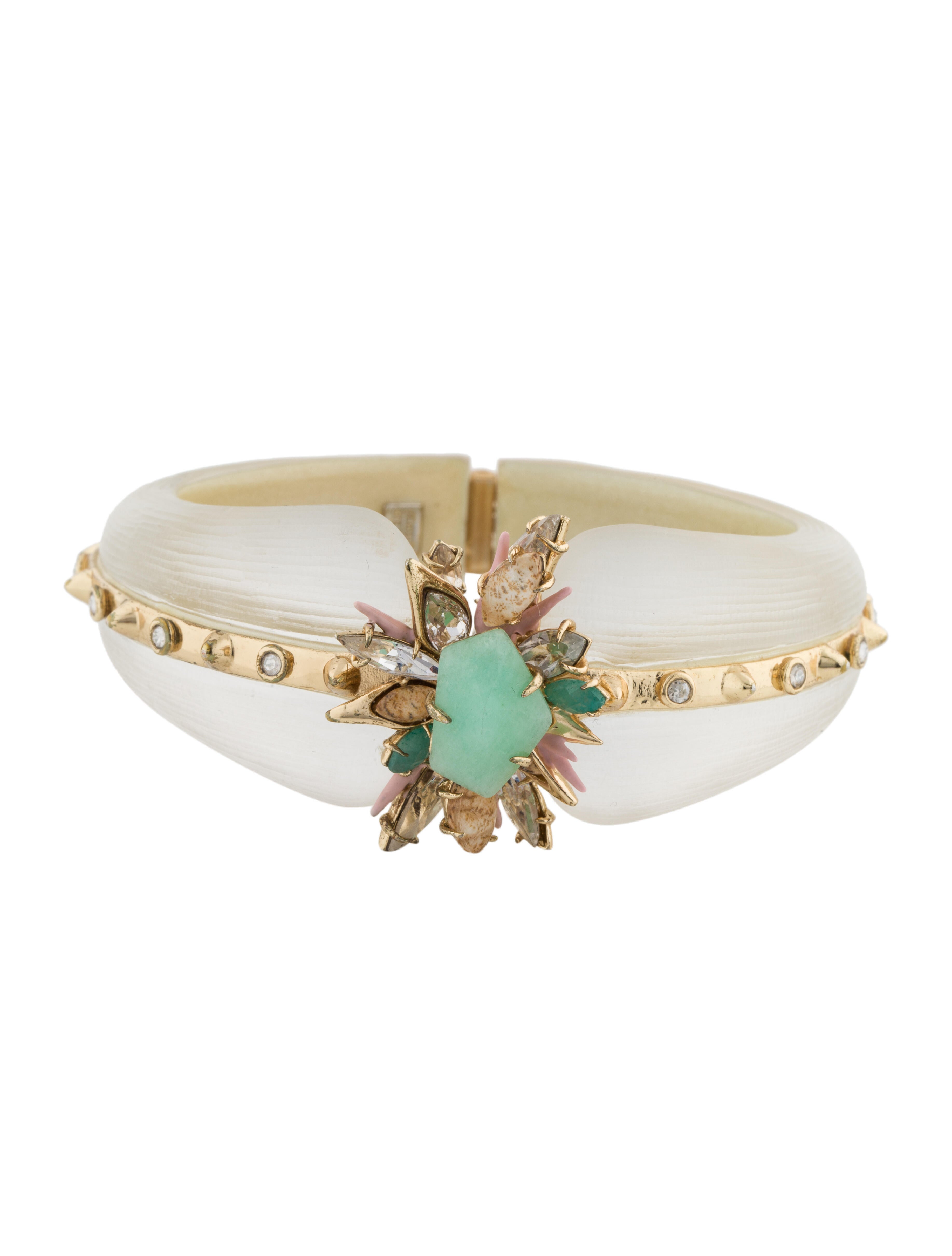 Alexis Bittar Lucite,Stone & Crystal Hinged Bangle Bracelet - Green ...
