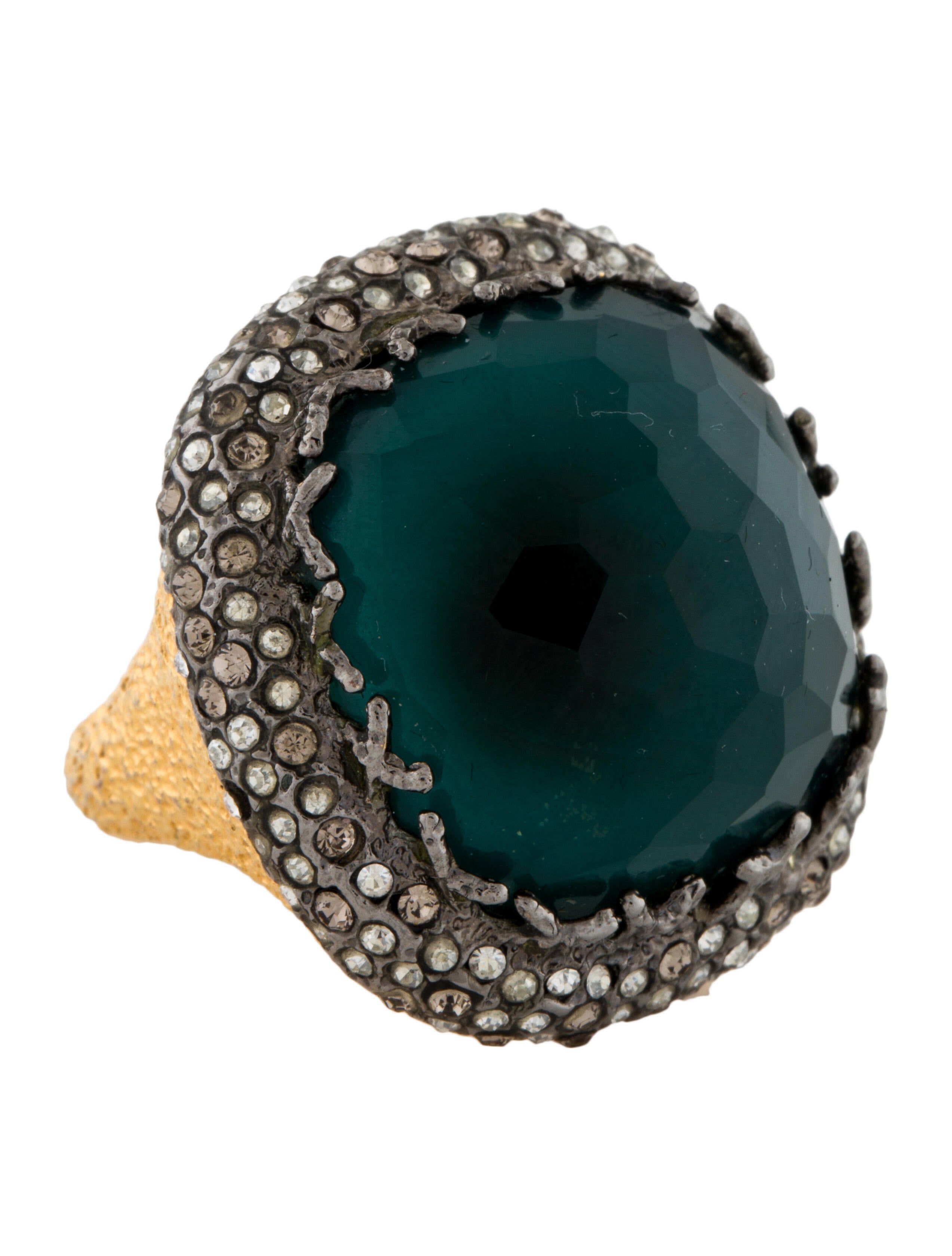 Alexis Bittar Quartz Doublet Cocktail Ring - Brass Cocktail Ring, Rings ...