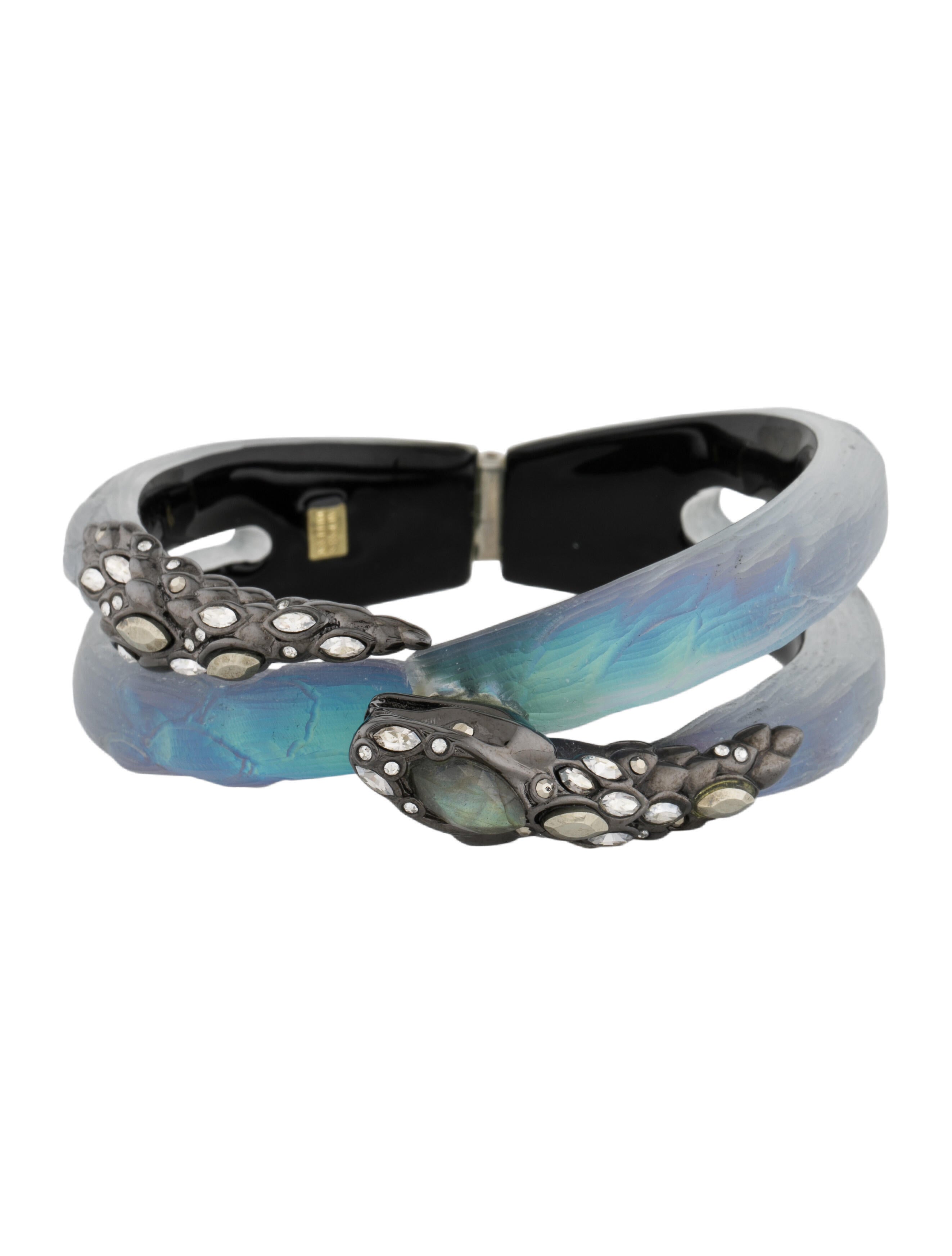 Alexis Bittar Lucite & Crystal Triple Dusted Bangle Set - Rhodium ...
