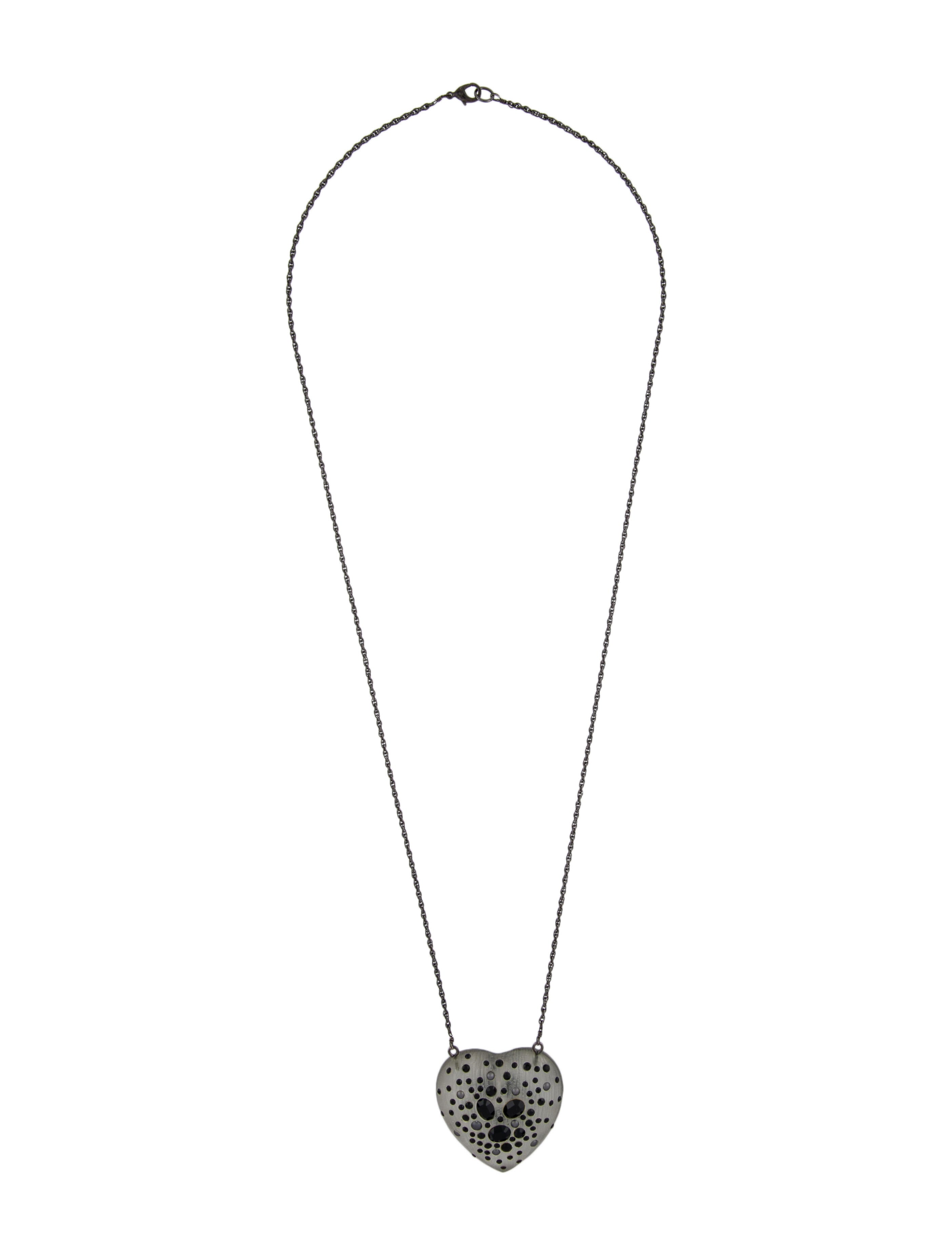 Alexis Bittar Crystal & Lucite Heart Pendant Necklace - Ruthenium ...