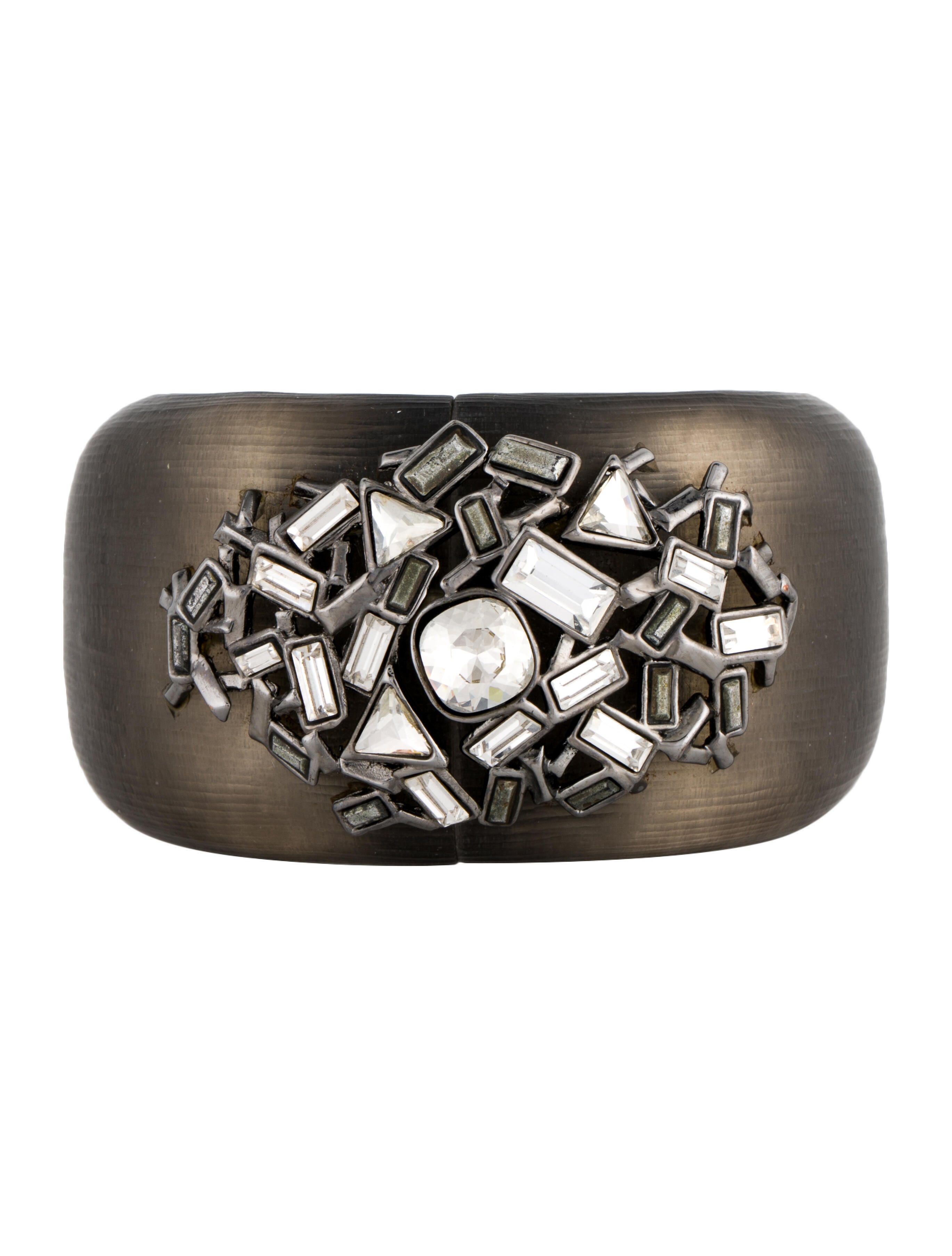 Alexis Bittar Lucite & Crystal Triple Dusted Bangle Set - Rhodium ...