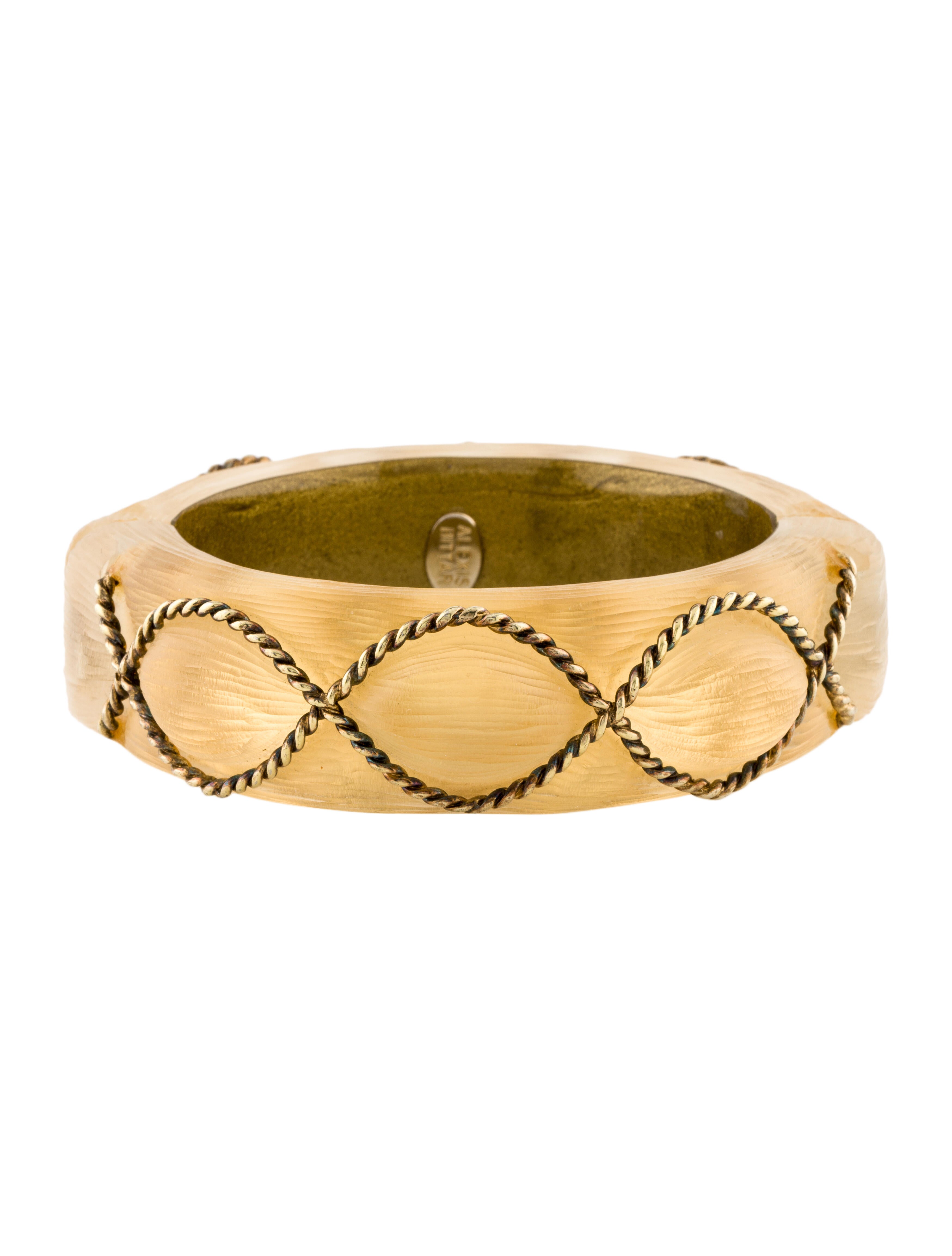 Alexis Bittar Lucite Chain Wrapped Hinge Bangle - Brass Bangle ...