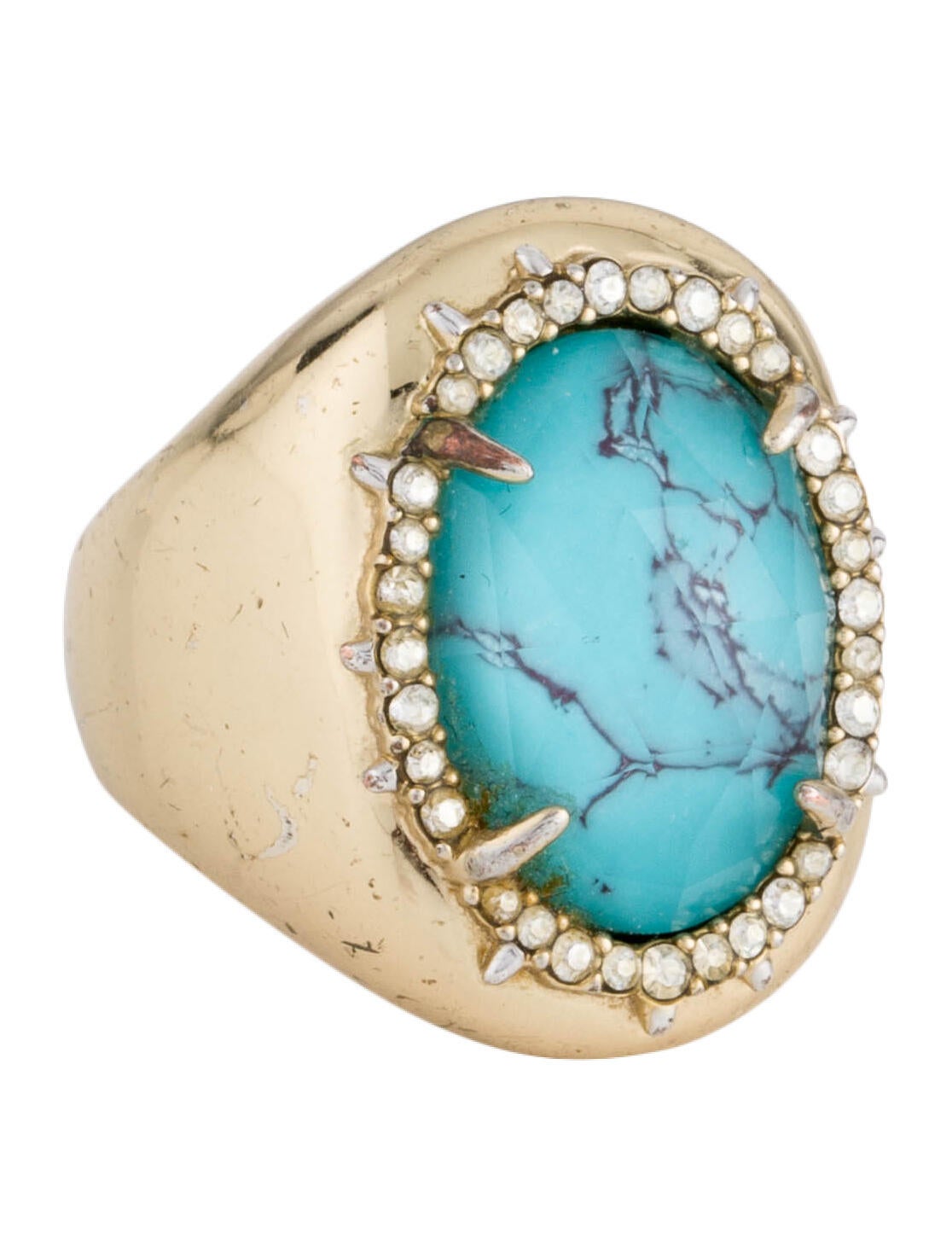 Kenneth Jay Lane Resin & Crystal Cabochon Cocktail Ring - Gold-Tone ...