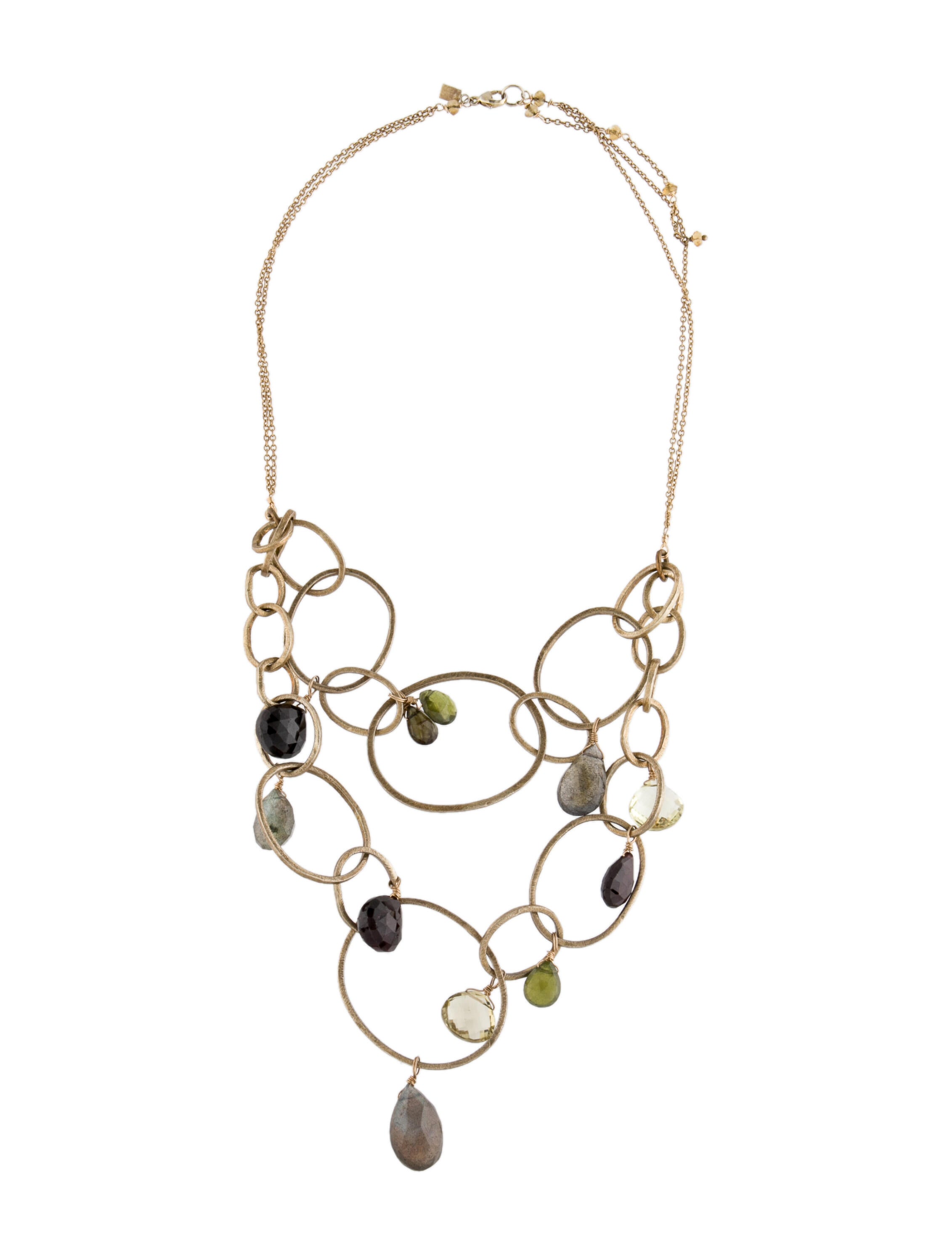 Maz 18K Turquoise Double Strand Bead Necklace - 18K Yellow Gold Double ...