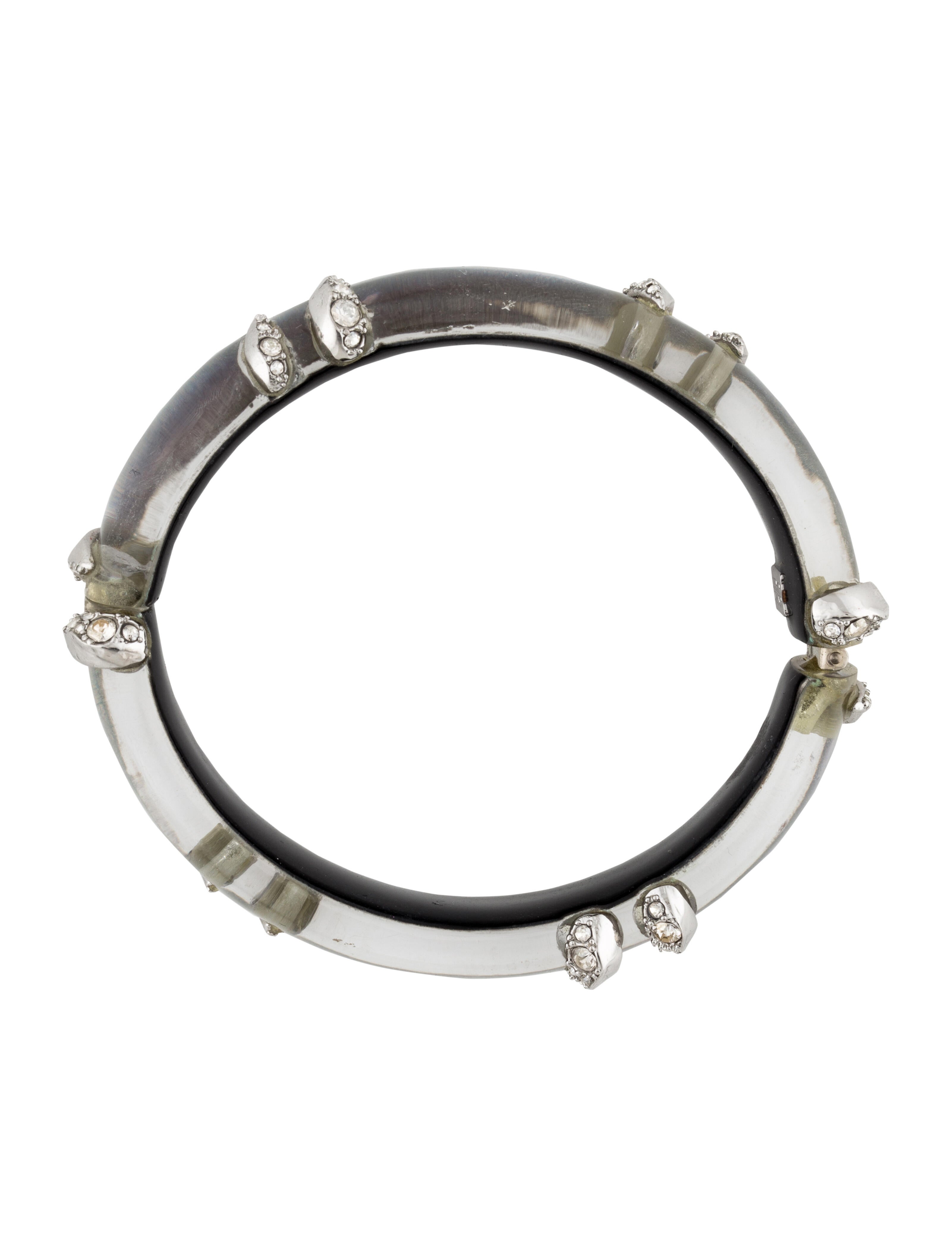 Alexis Bittar Smooth Lucite & Crystal Hinged Bangle Bracelet - Blue ...