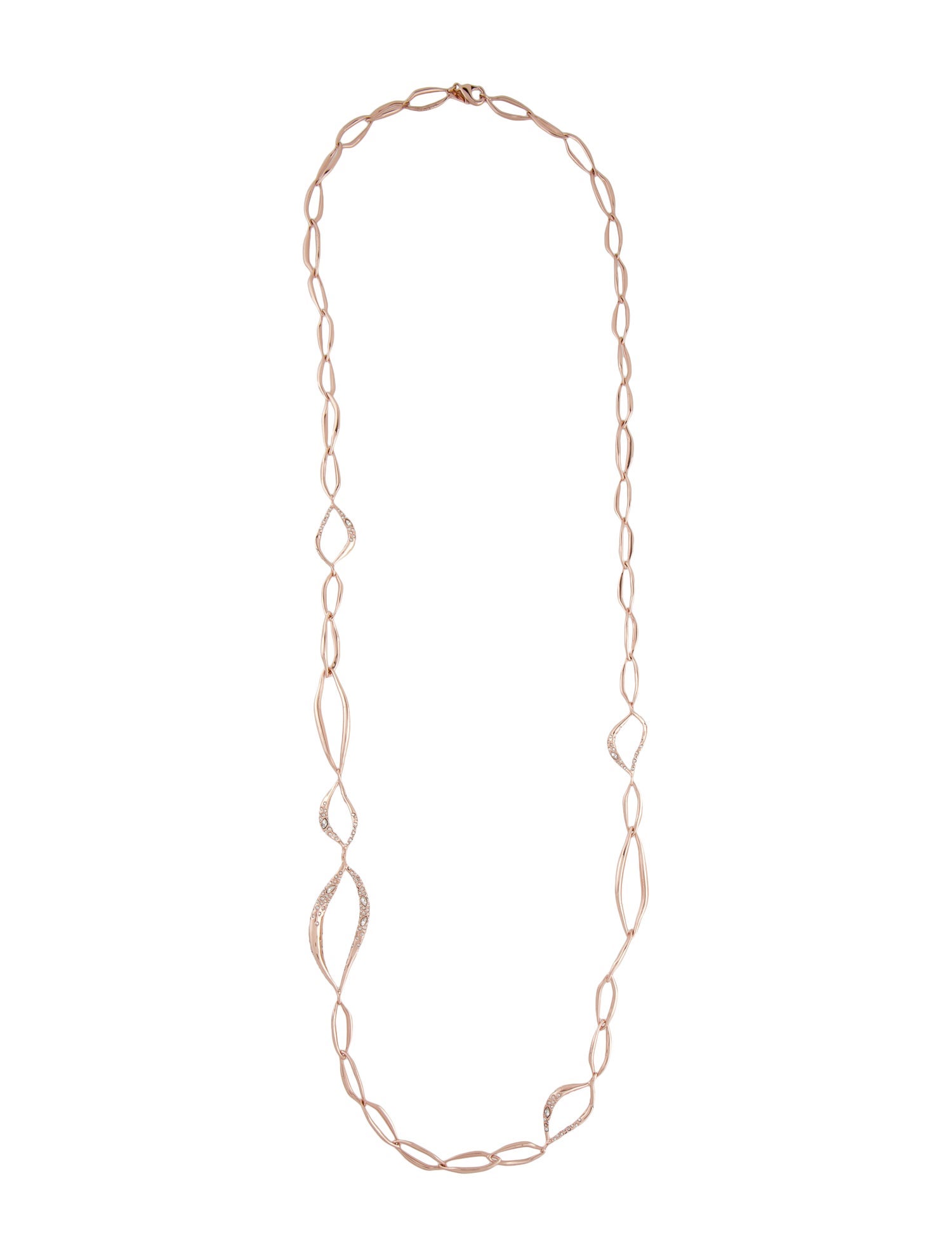 Alexis Bittar Crystal Miss Havisham Liquid Link Chain Necklace - Rose ...