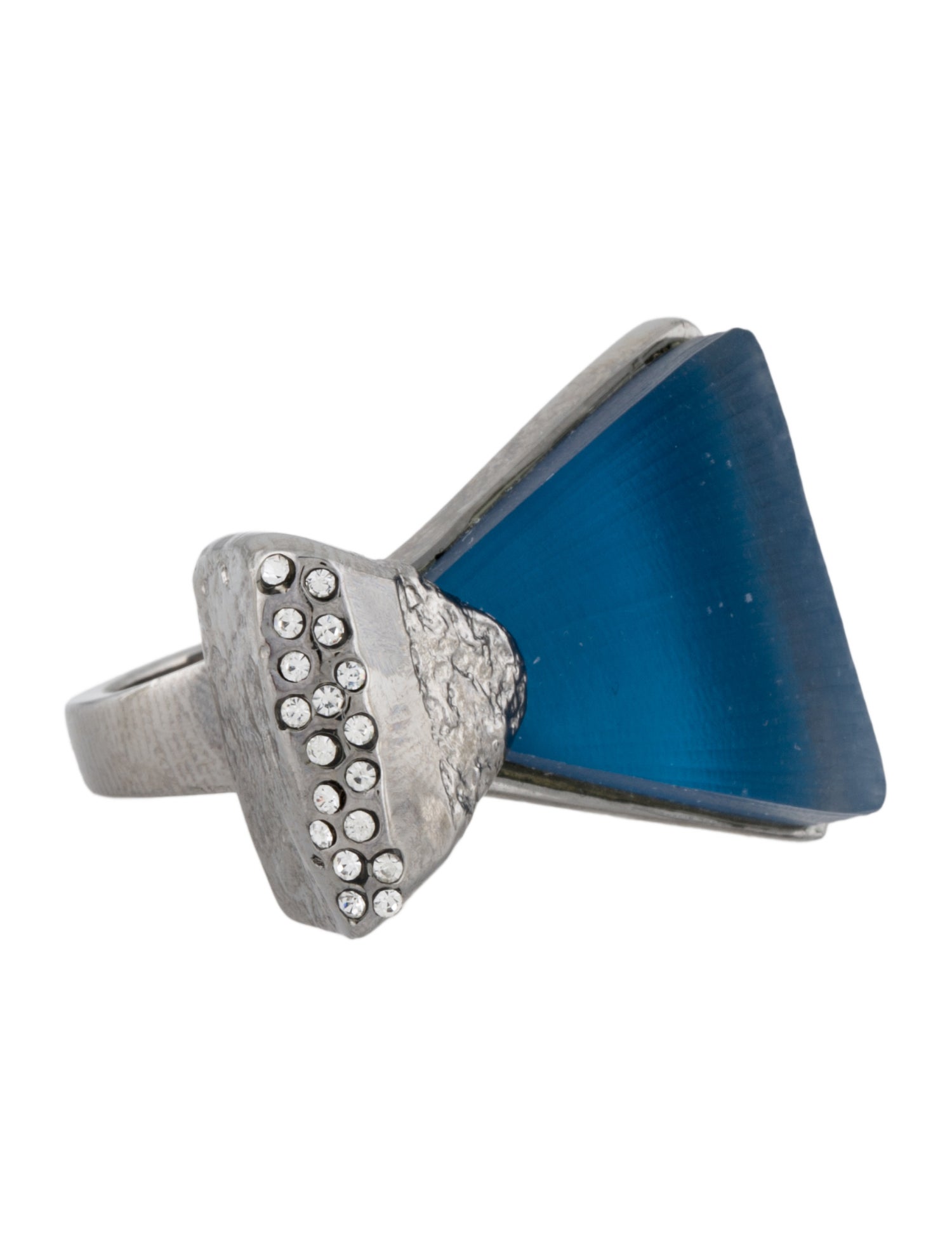 Alexis Bittar Crystal & Lucite Triangle Cocktail Ring - Ruthenium ...