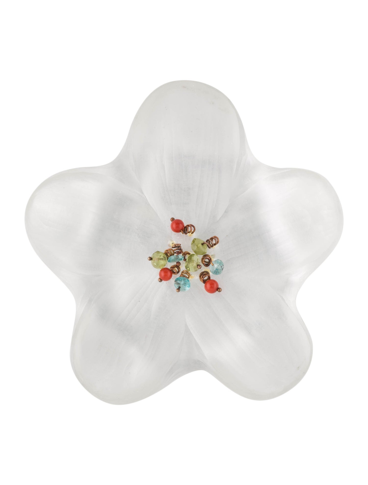 Alexis Bittar Lucite & Crystal Iris Floral Brooch - Black, Gold-Tone ...