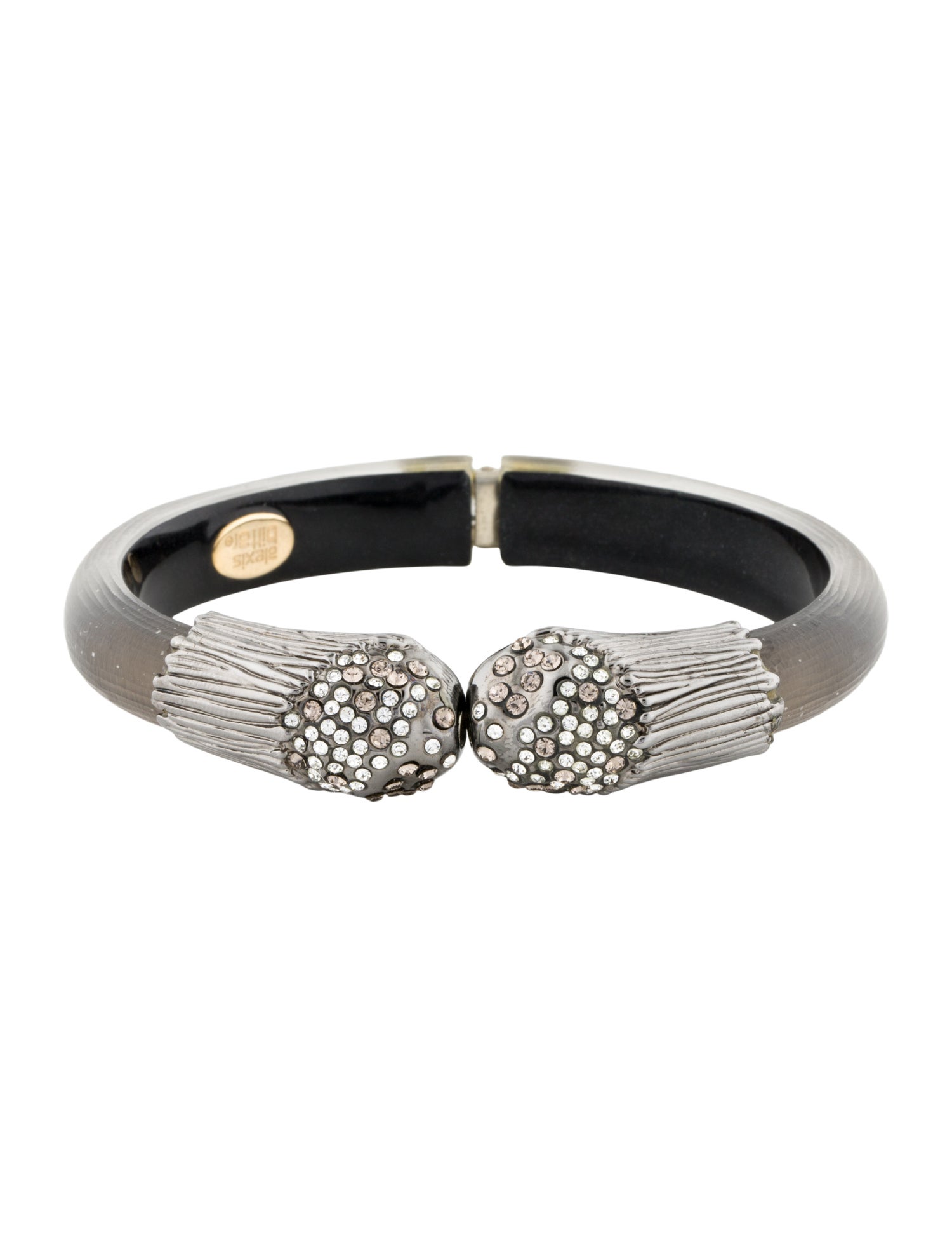 Alexis Bittar Crystal & Lucite Hinged Bangle Bracelet - Black ...