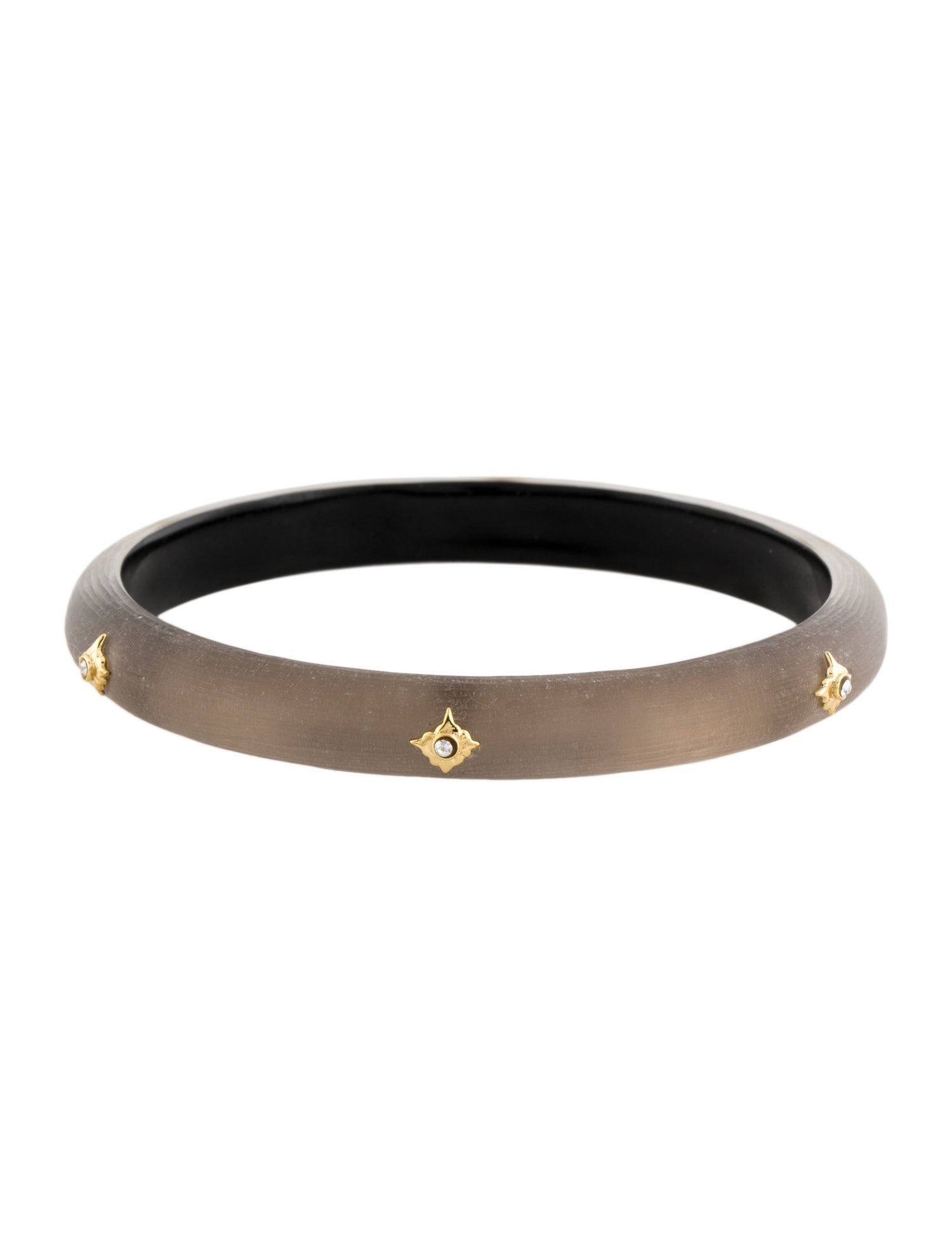 Alexis Bittar Crystal Studded Lucite Hinged Bangle Bracelet - Neutrals ...