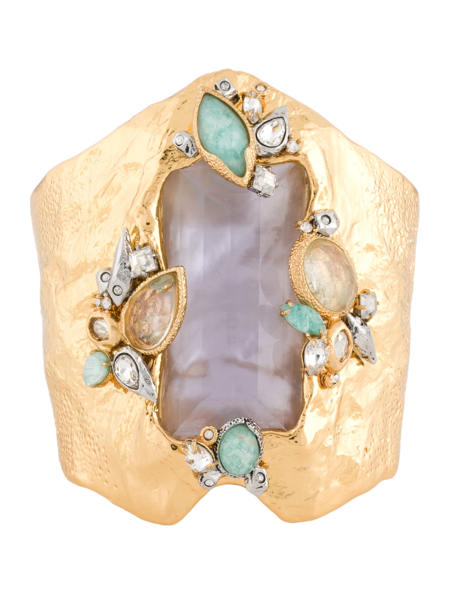 Alexis Bittar Mother Of Pearl, Stone, & Crystal Elements Cuff Bracelet ...