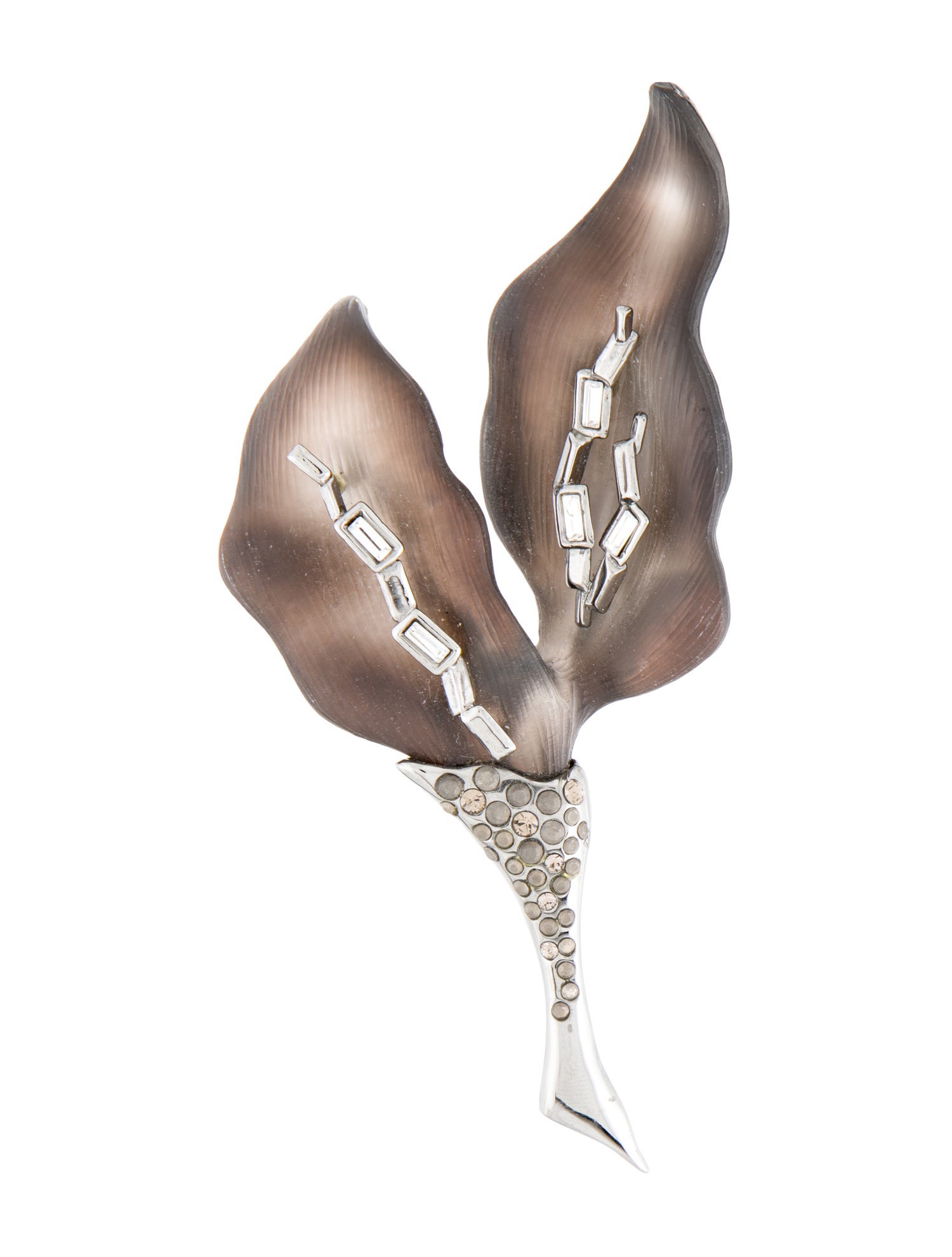 Alexis Bittar Lucite & Crystal Brooch - Grey, Brass - WA569557 | The RealReal