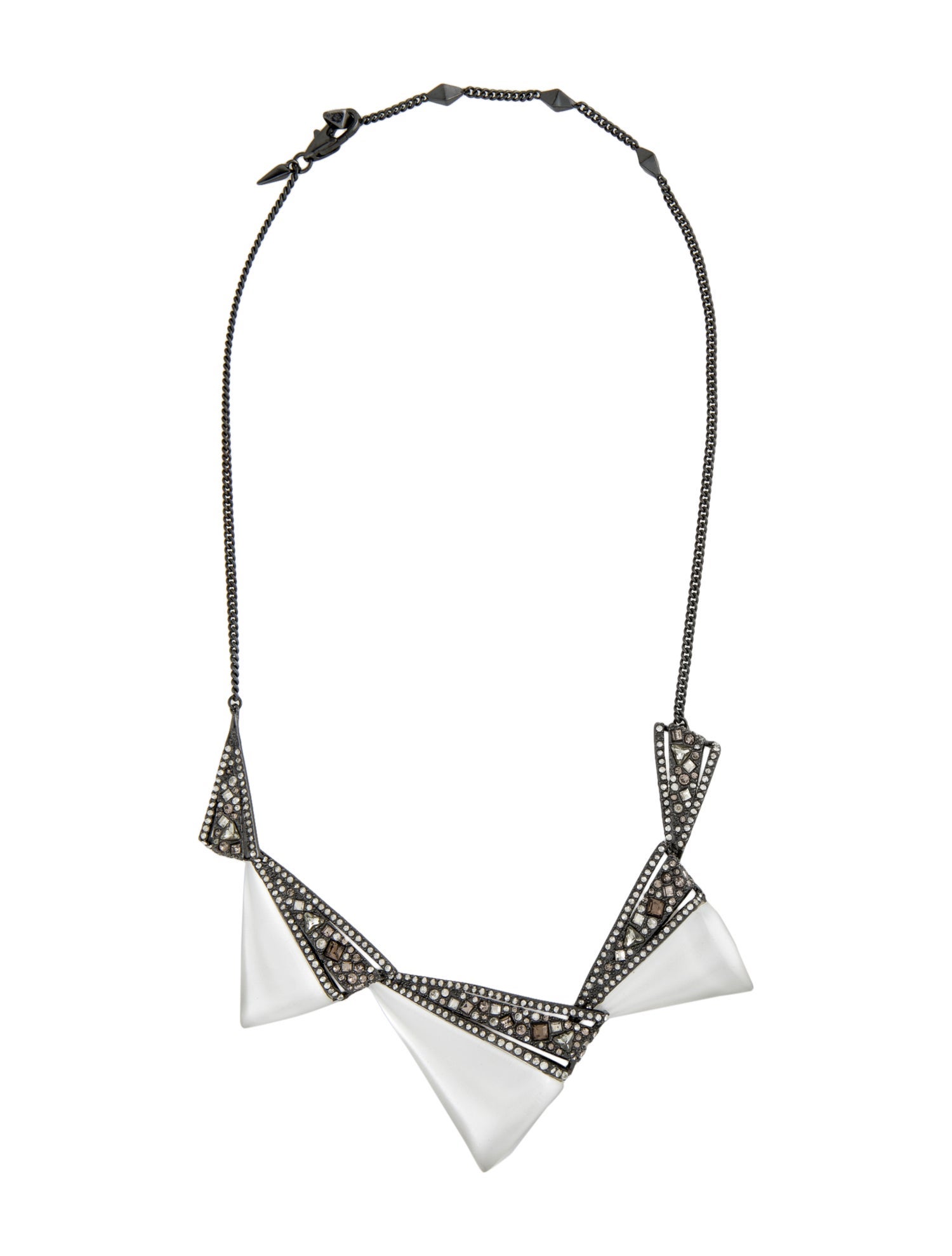 Alexis Bittar Crystal & Lucite Graduated Collar Necklace - Gunmetal ...
