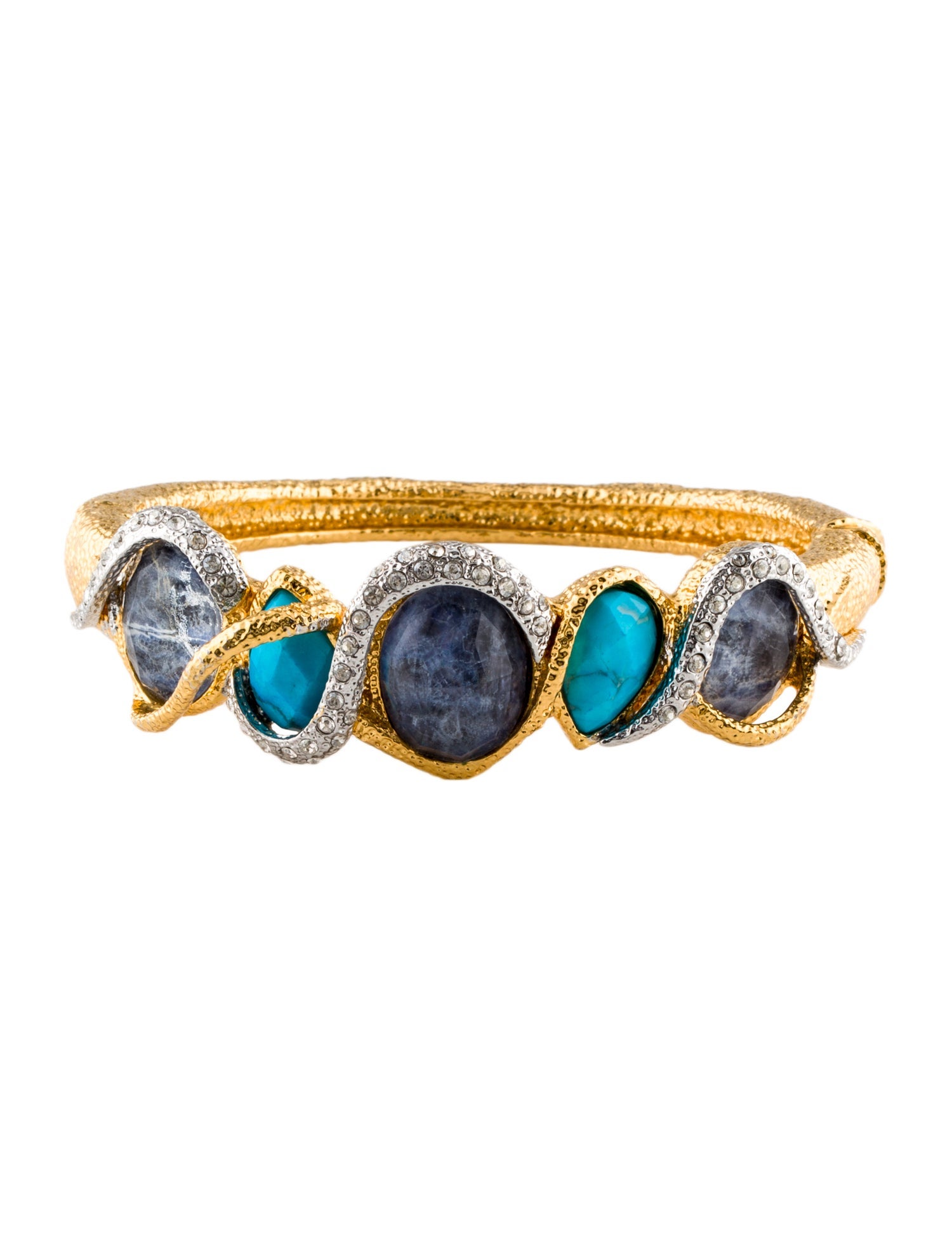 Alexis Bittar Elementa Maldivian Two-Tone Hinged Bracelet - Brass ...