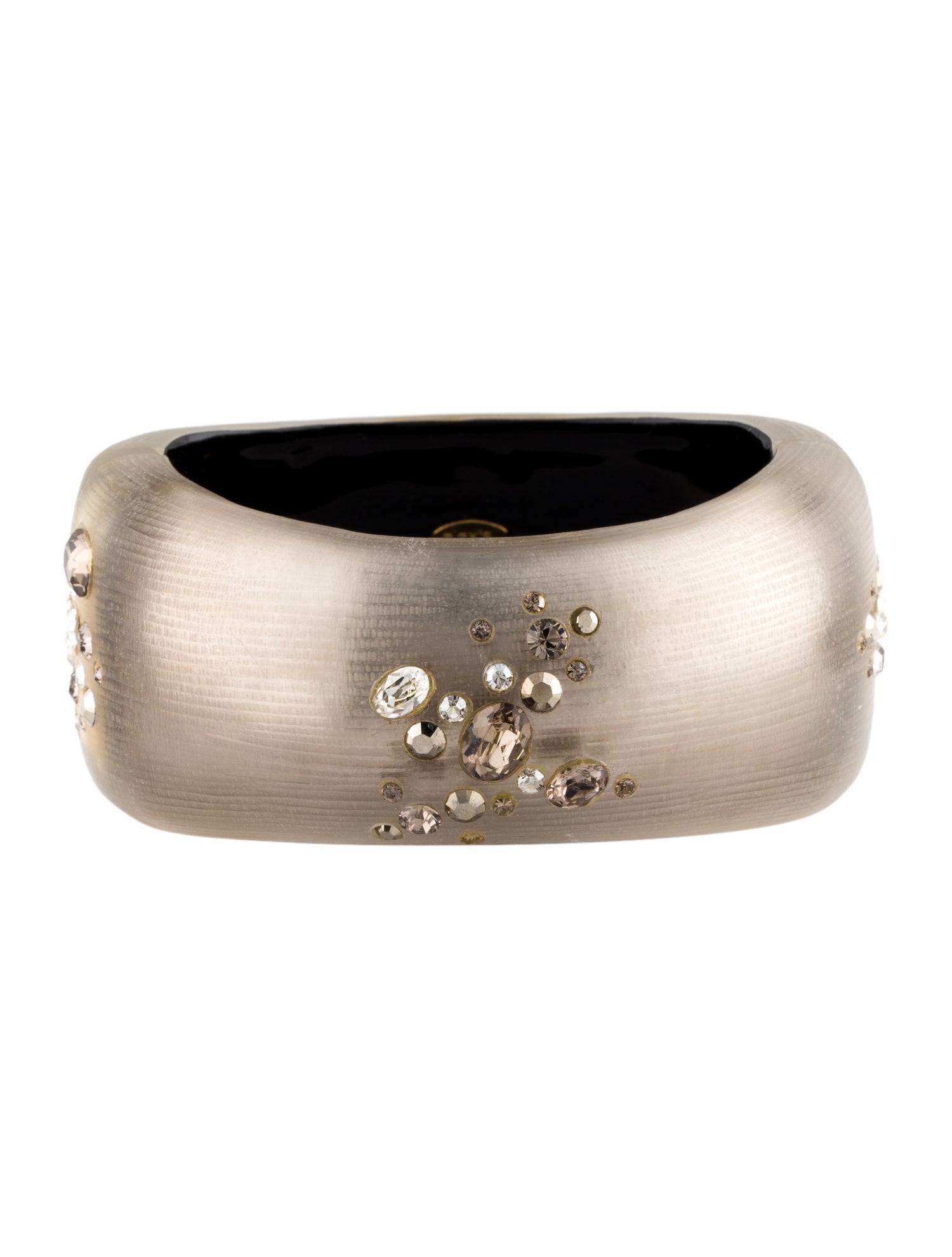 Alexis Bittar Lucite & Crystal Hinged Bracelet - Brass Bangle ...