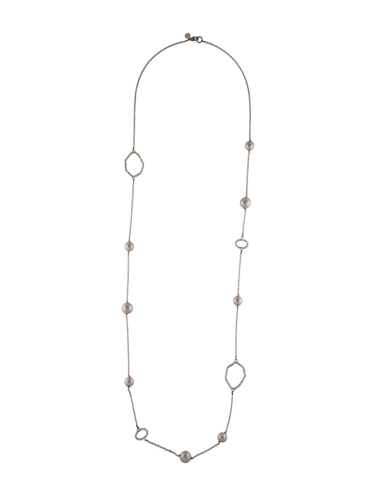 Alexis Bittar Pearl & Crystal Station Necklace - Rhodium-Plated Brass ...