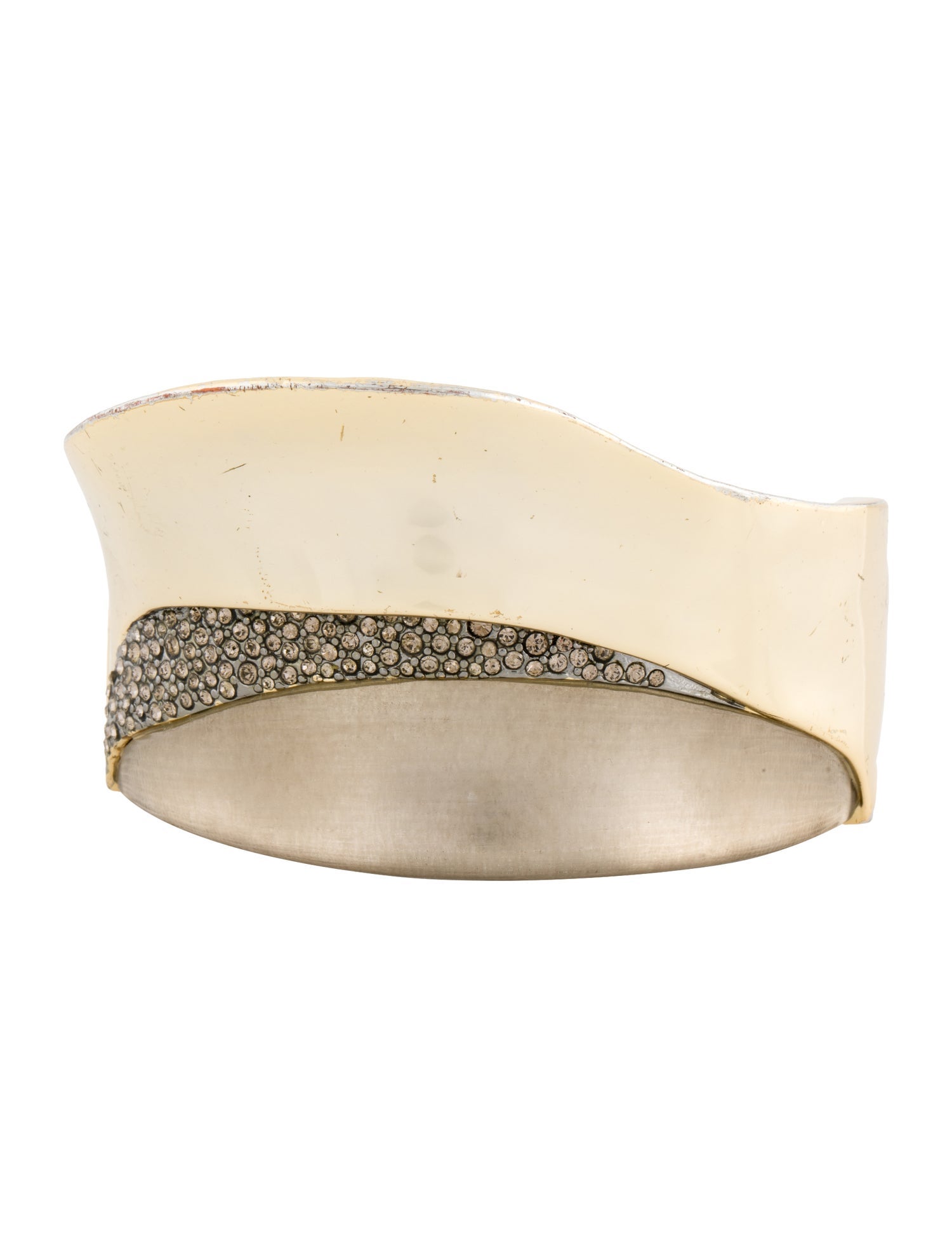 Alexis Bittar Lucite & Crystal Hinged Bangle Bracelet - Brass Bangle ...