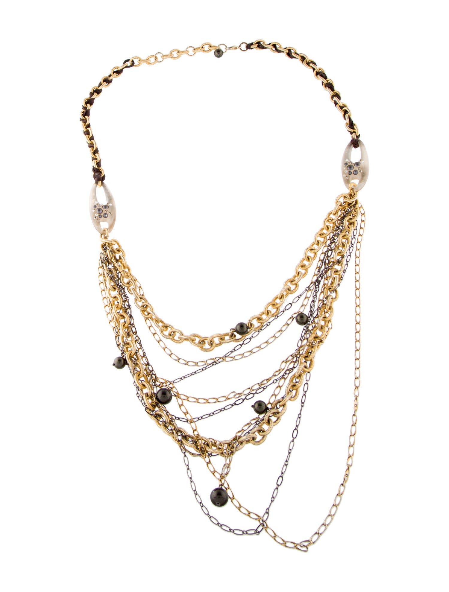 Alexis Bittar Pearl, Crystal & Lucite Multistrand Necklace - Brass ...