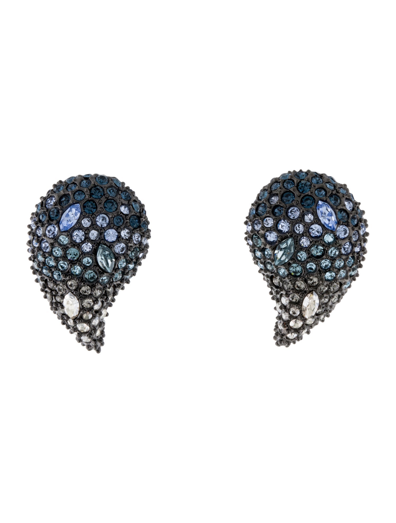 Alexis Bittar Crystal Encrusted Paisley Stud Earrings - Blue, Brass ...