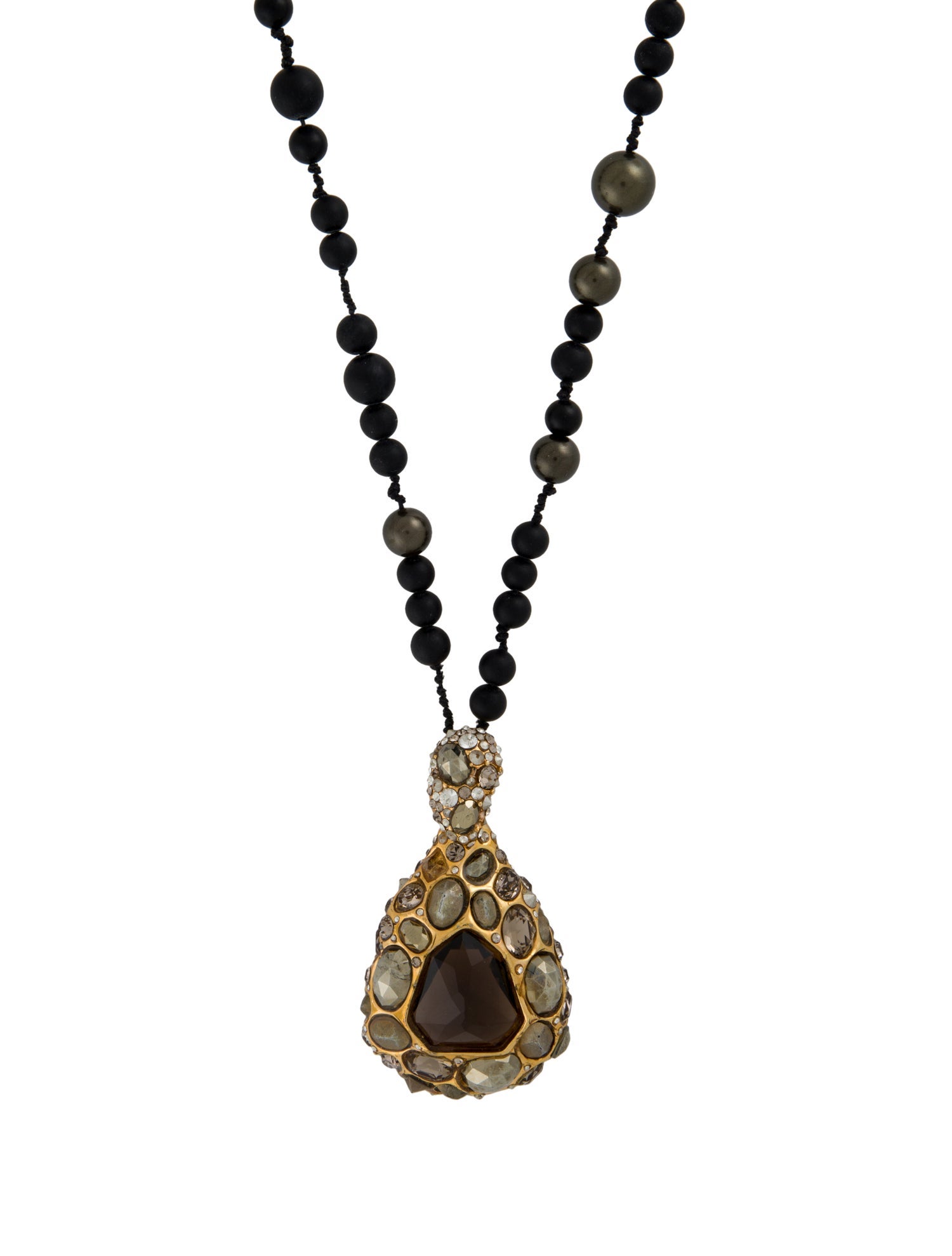 Alexis Bittar Black Onyx & Shell Pearl Sparkle Pendant Necklace - Bead ...