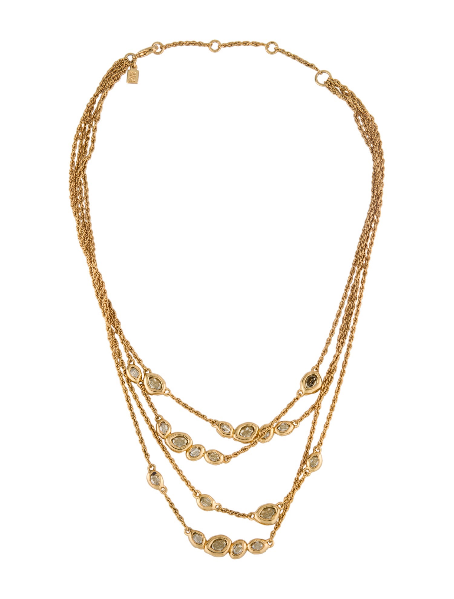 Alexis Bittar Crystal Multistrand Necklace - Brass Multistrand ...
