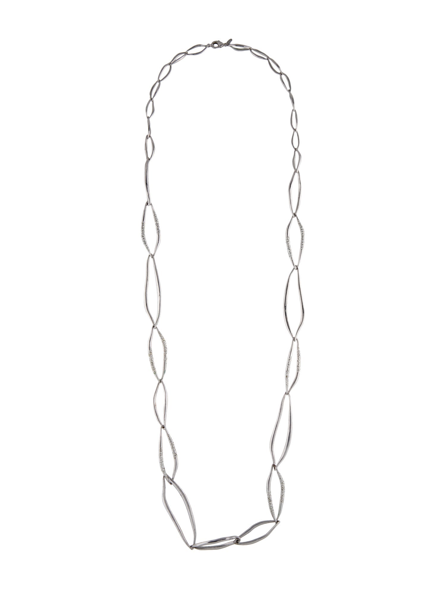 Alexis Bittar Miss Havisham Crystal Liquid Link Necklace - Rhodium ...