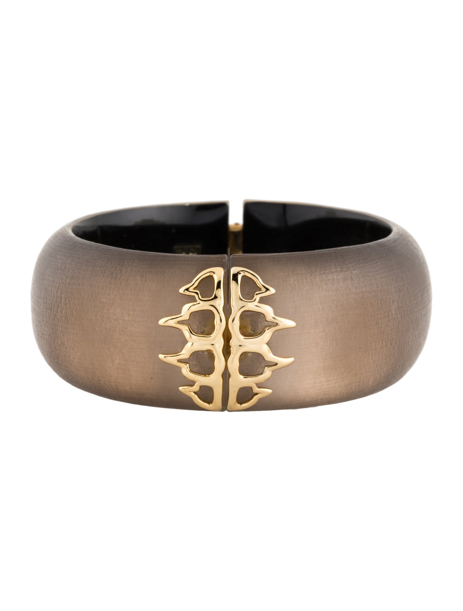 Alexis Bittar Lucite Hinged Bangle Bracelet - 14K Yellow Gold-Plated ...