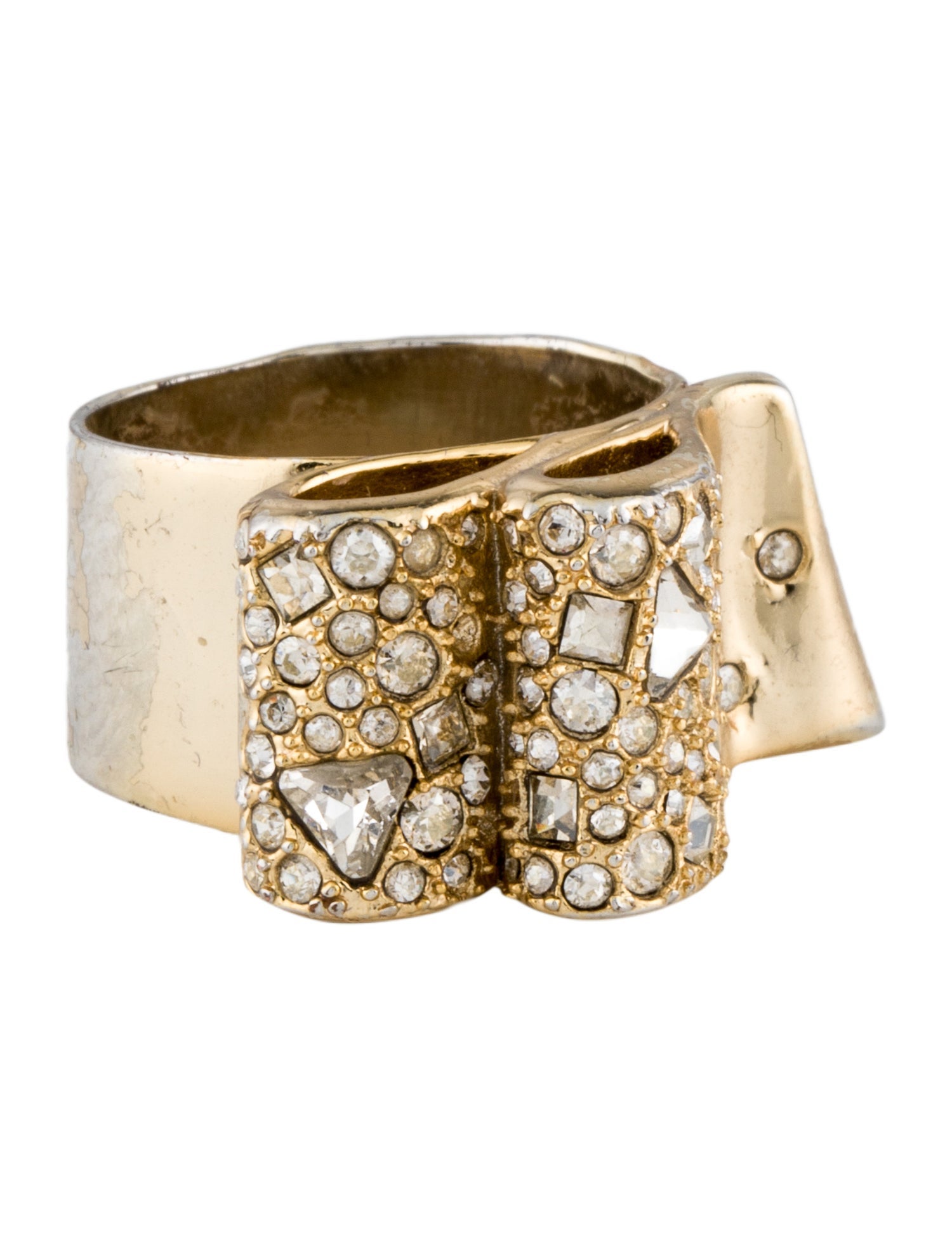 Alexis Bittar Crystal Encrusted Folding Ring - Brass Band, Rings ...
