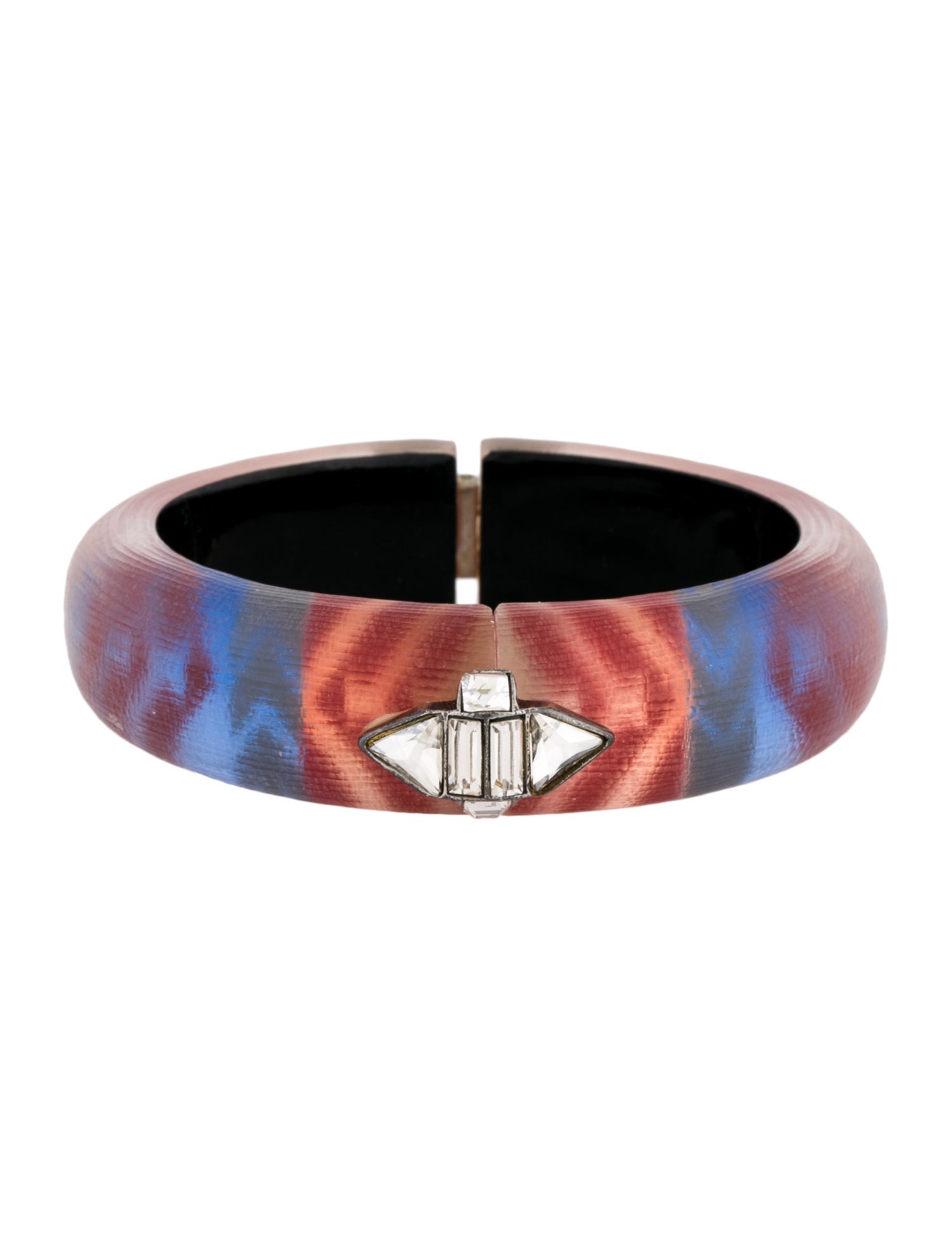 Alexis Bittar Crystal & Lucite Hinged Bangle - Brass Bangle, Bracelets ...