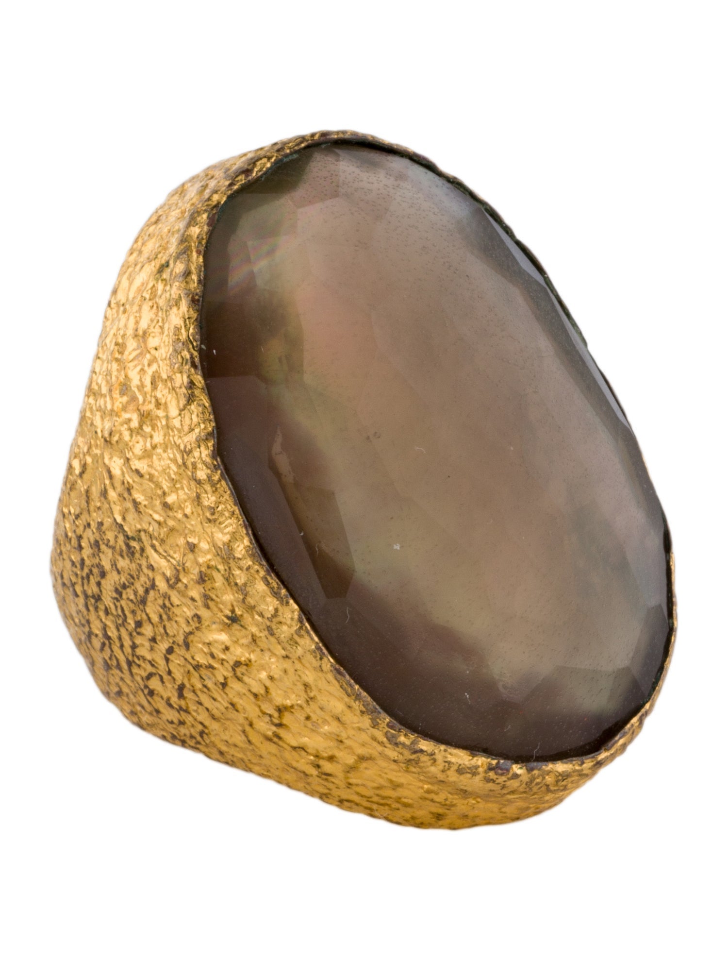 Alexis Bittar Stone & Mother of Pearl Cocktail Ring - Brass Cocktail ...