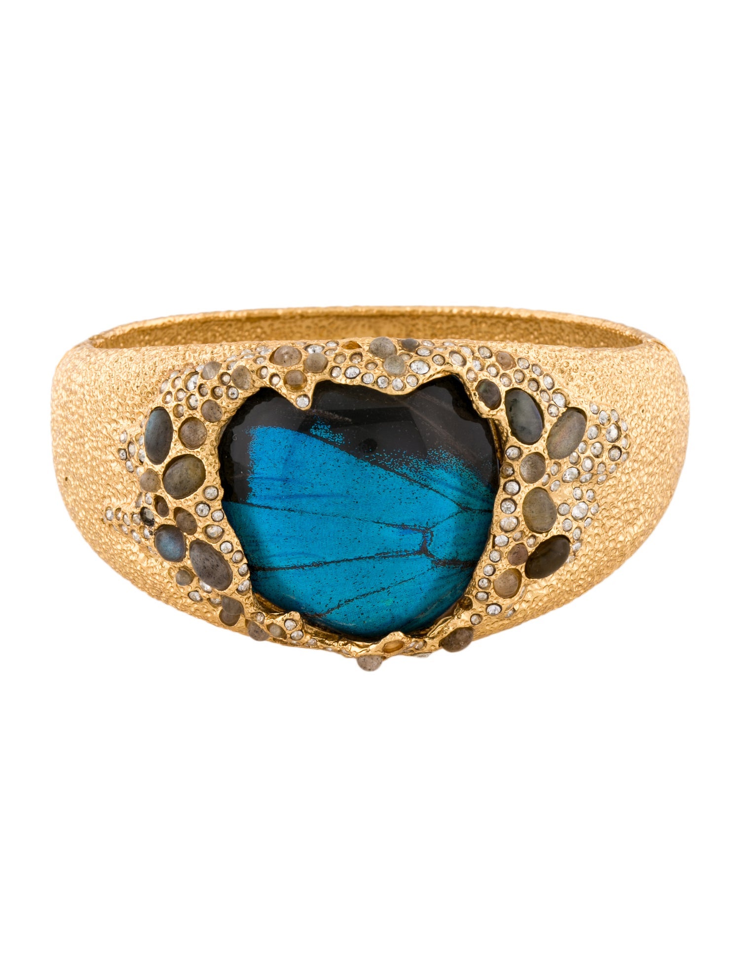 Alexis Bittar Stone & Crystal Hinged Bangle Bracelet - Blue, Gold ...