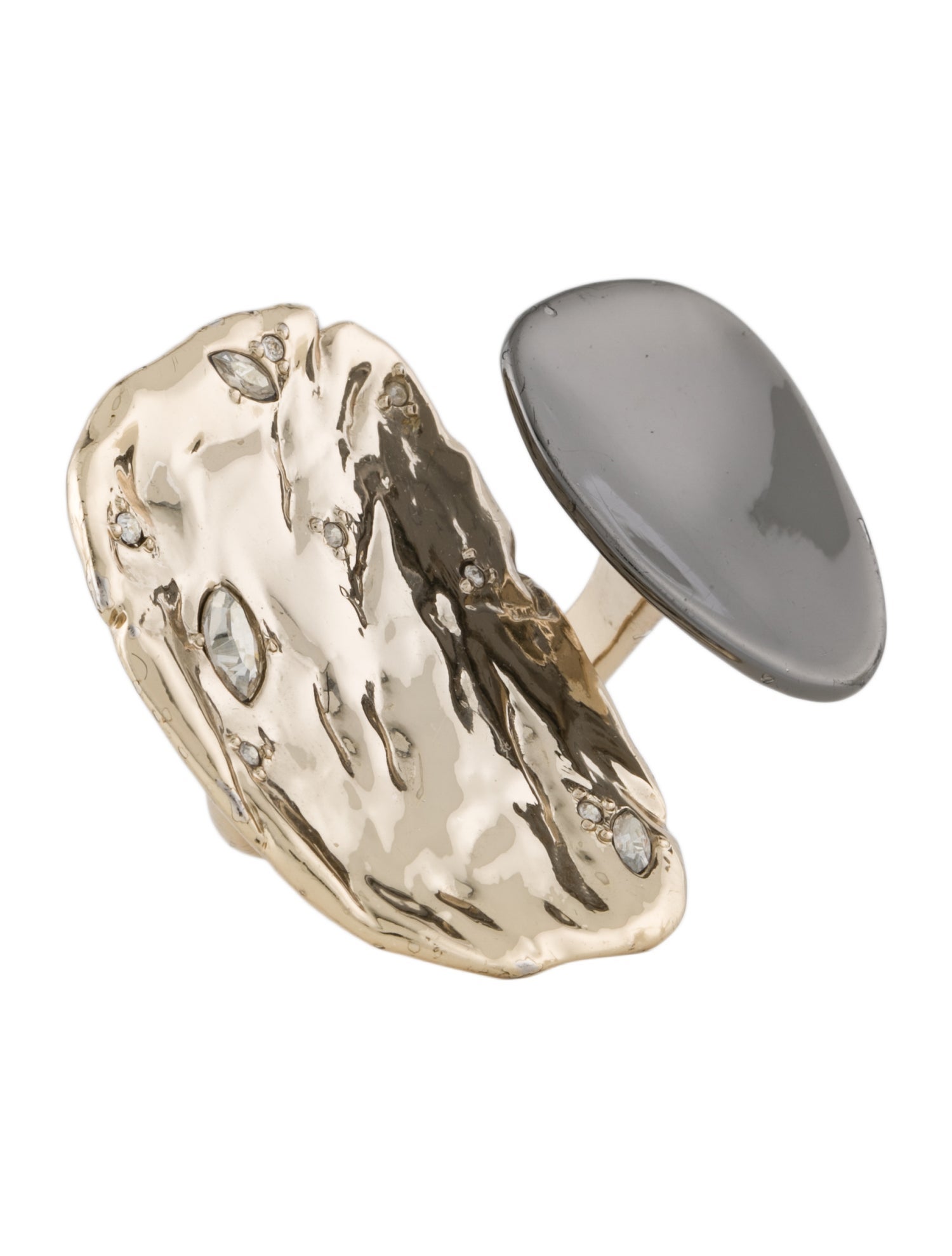 Alexis Bittar Crystal Lilypad Cocktail Ring - Ruthenium-Plated Cocktail ...