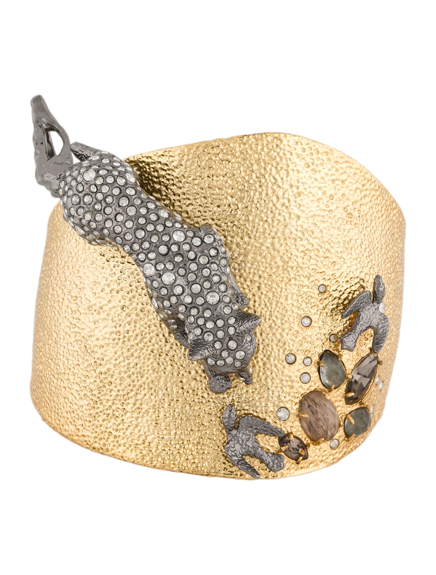 Alexis Bittar Stone & Crystal Two-Tone Fox Cuff Bracelet - Brass Cuff ...