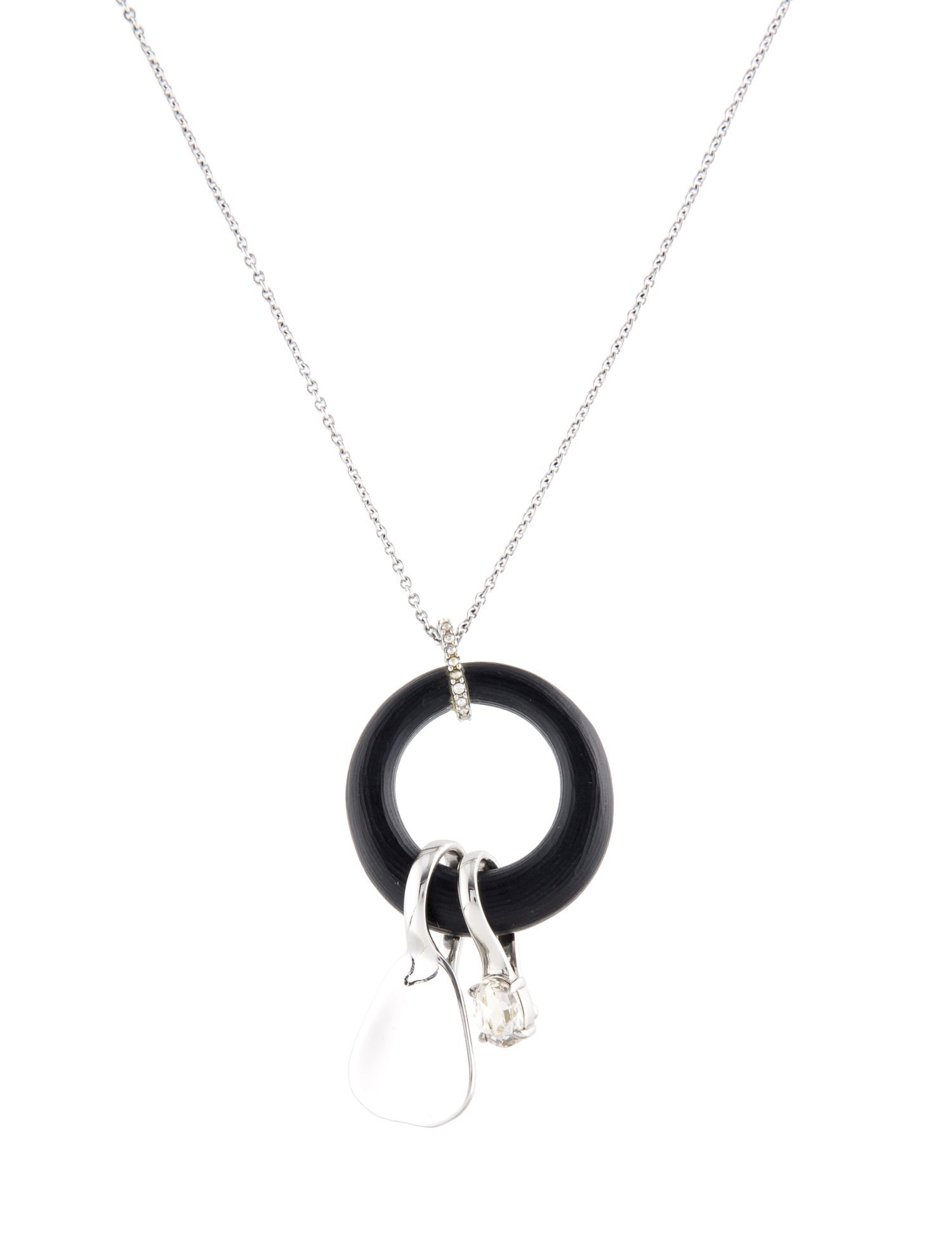 Alexis Bittar Crystal & Lucite Circle Link Liquid Charms Necklace ...