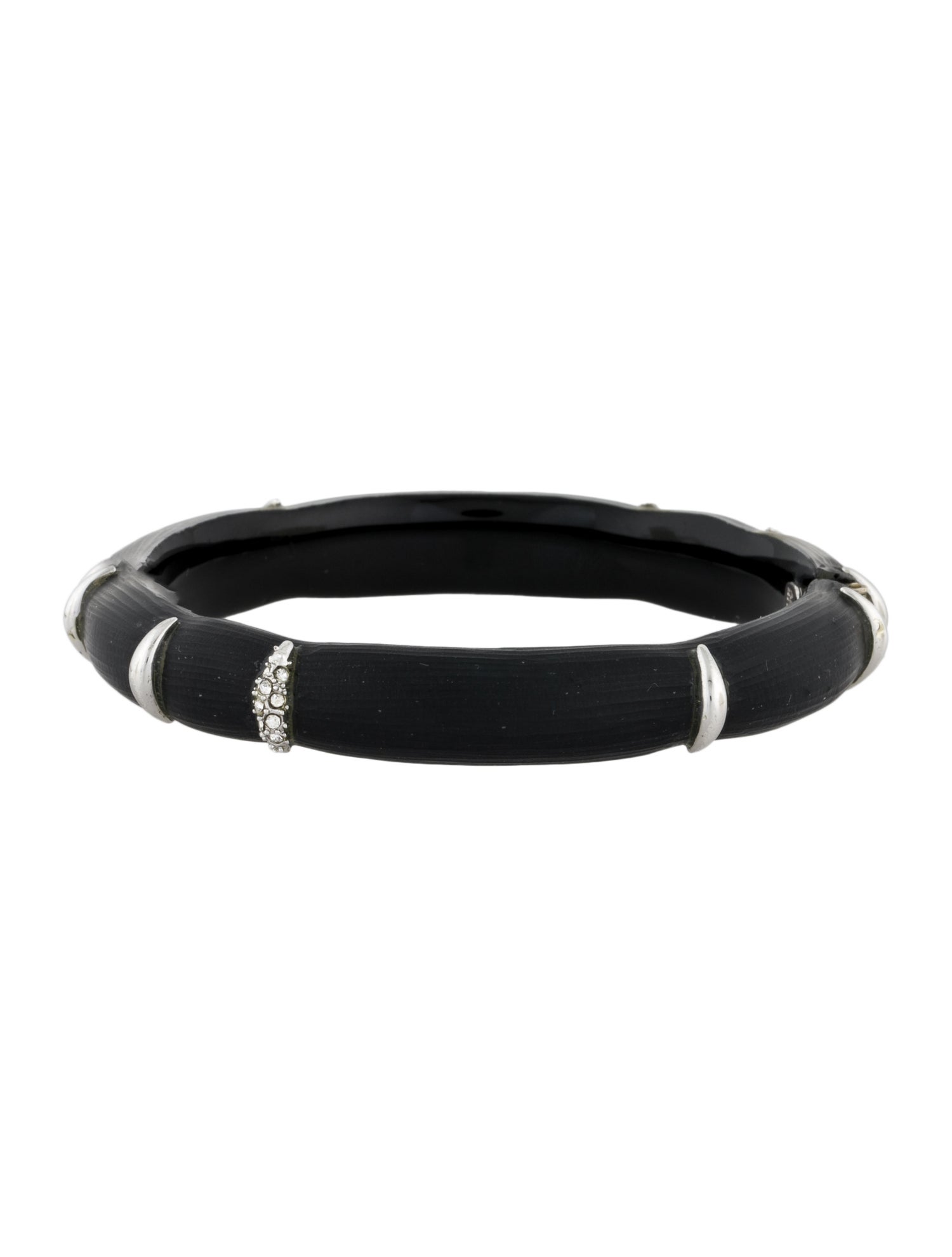 Alexis Bittar Lucite & Crystal Hinged Bangle Bracelet - Ruthenium-Plated Bangle, Bracelets ...