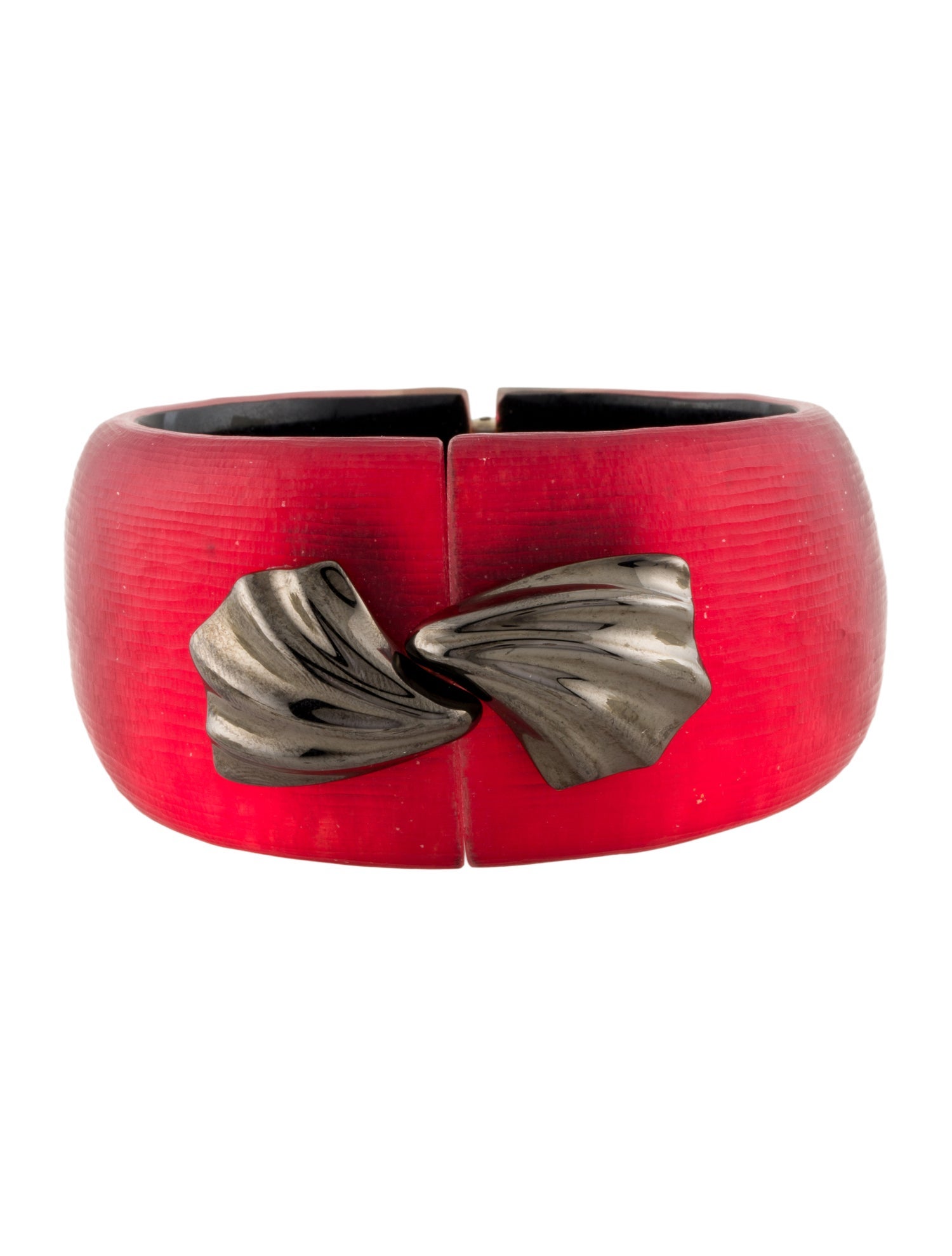Alexis Bittar Lucite Tapered Hinge Bangle Bracelet - Red, Ruthenium ...