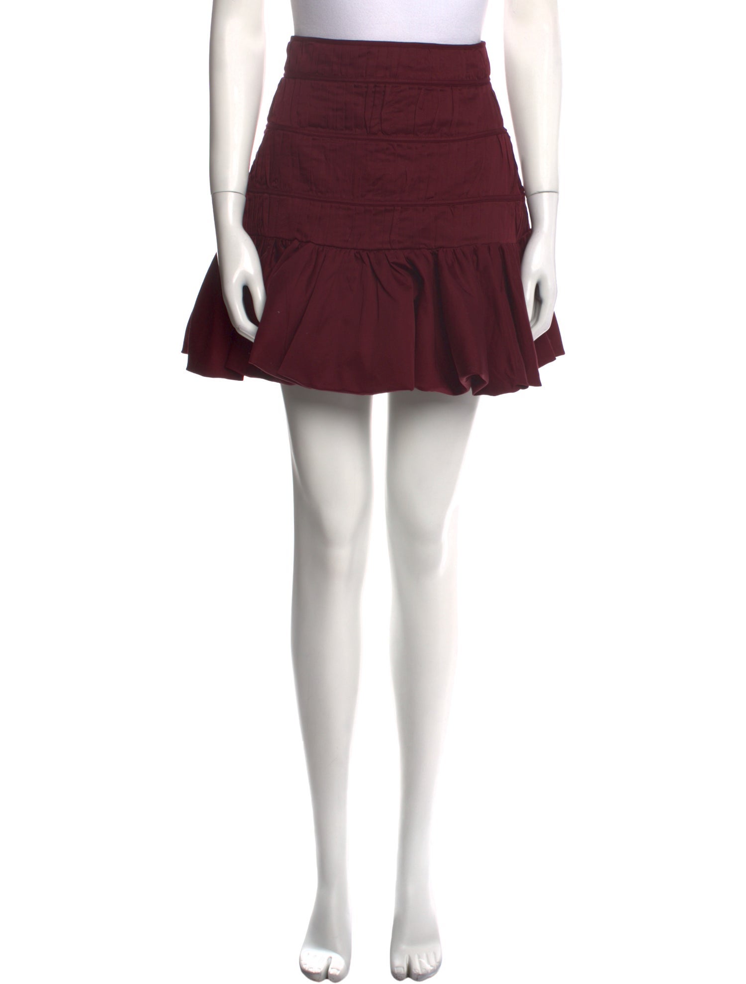 Aje Ruffle Embellishment Mini Skirt - Burgundy Skirts, Clothing ...