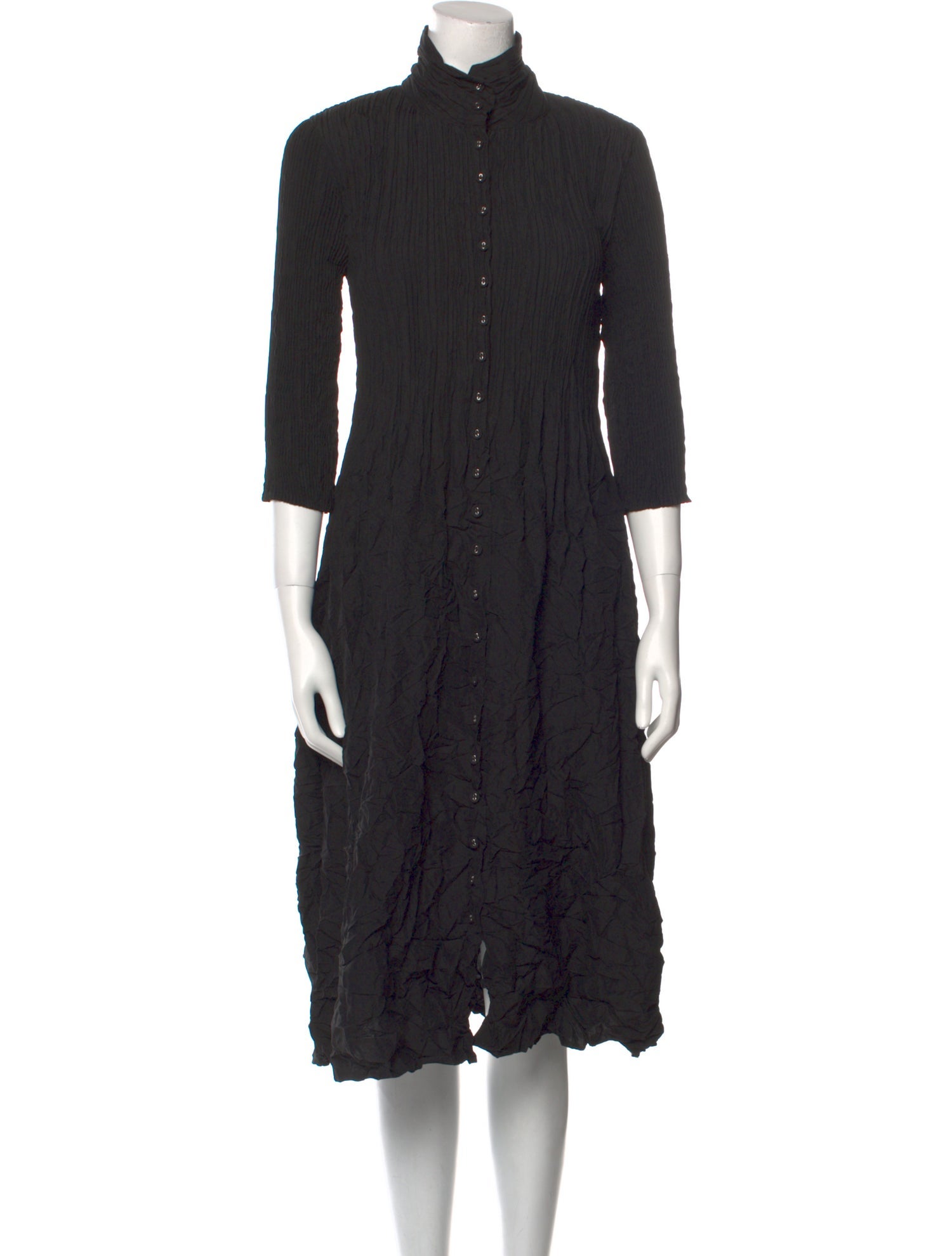 Alquema Mock Neck Midi Length Dress - Black Dresses, Clothing ...