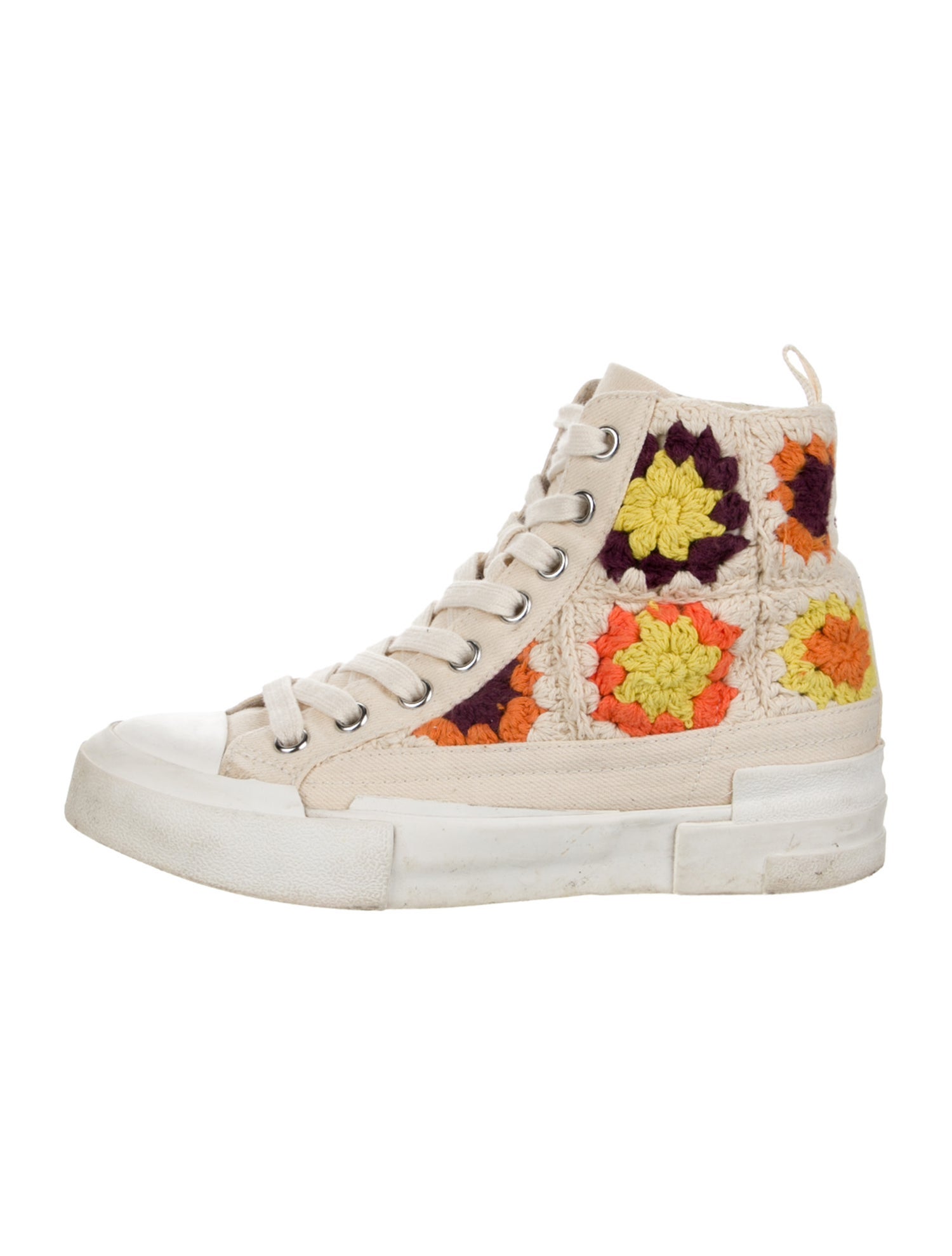 Ash Leather Floral Print Sneakers - Neutrals Sneakers, Shoes - WAB24732 ...