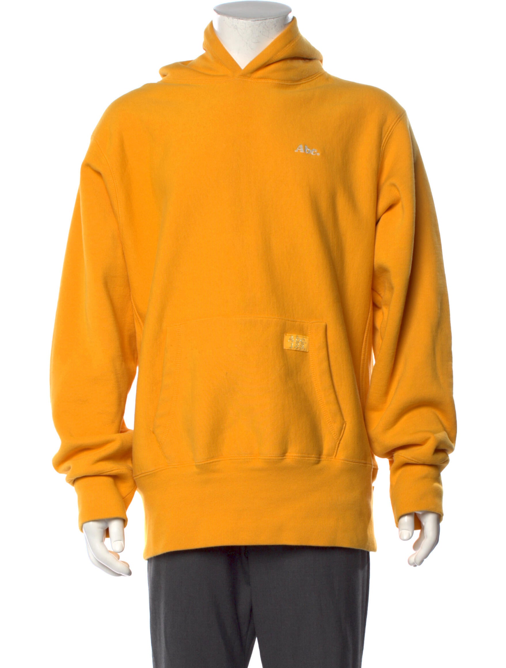 Advisory Board Crystals Graphic Print Mock Neck Hoodie - Yellow ...
