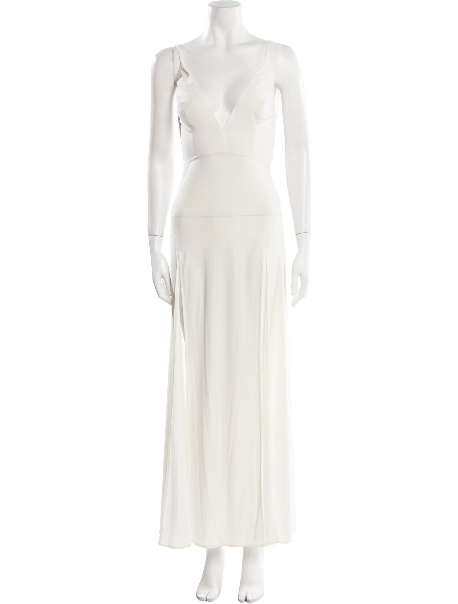ABYSS BY ABBY Silk Long Dress - Neutrals Dresses, Clothing - WABYA20110 ...