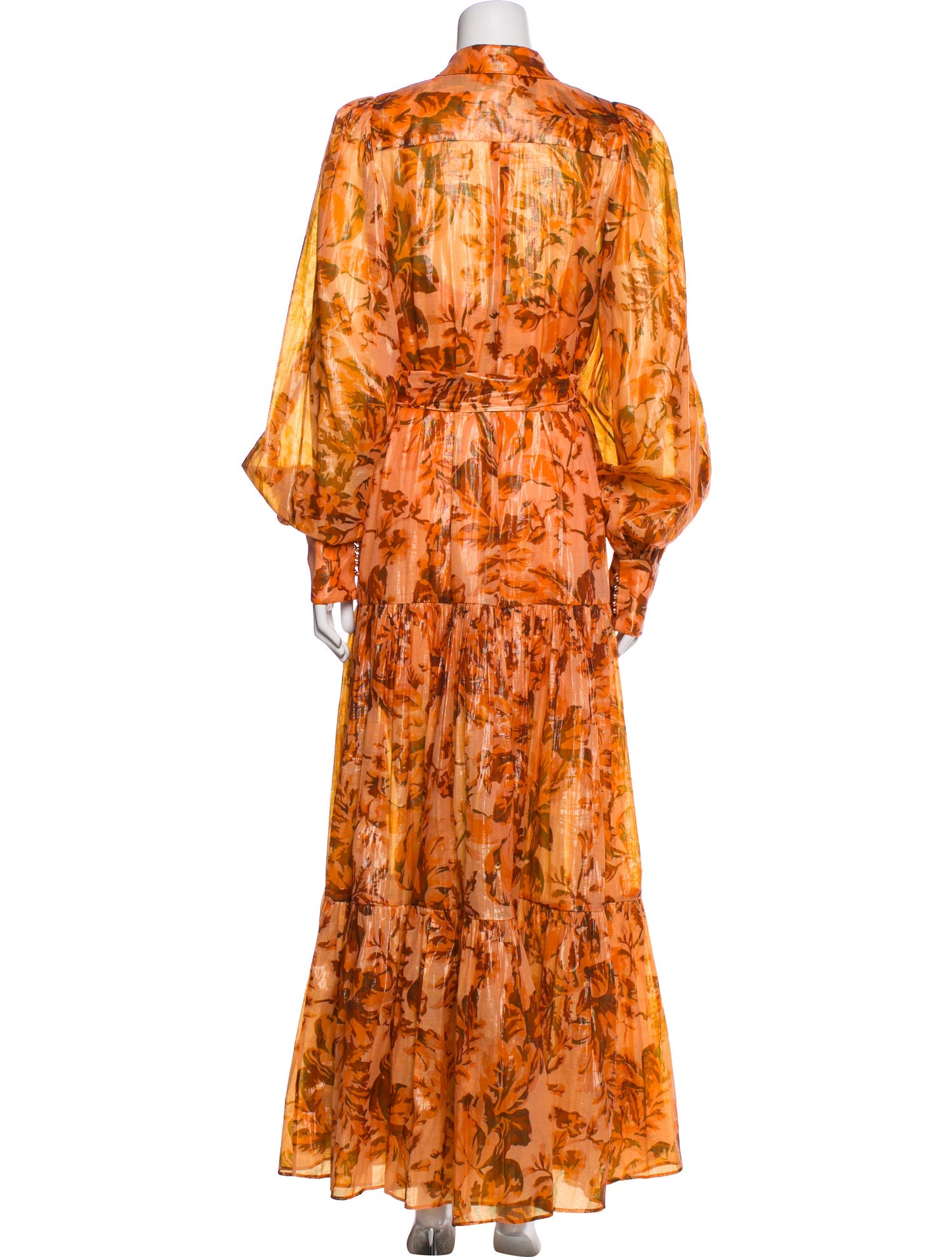Acler Floral Print Long Dress - Orange Dresses, Clothing - WACLE28461 ...