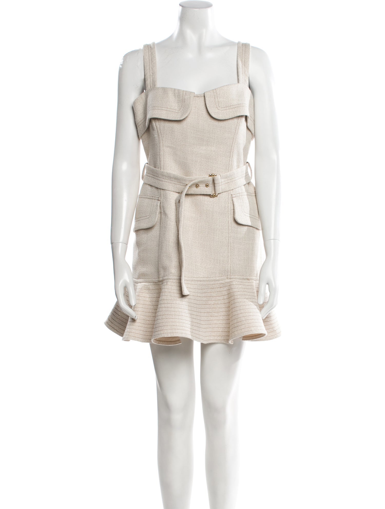 Acler Square Neckline Mini Dress - Neutrals Dresses, Clothing ...